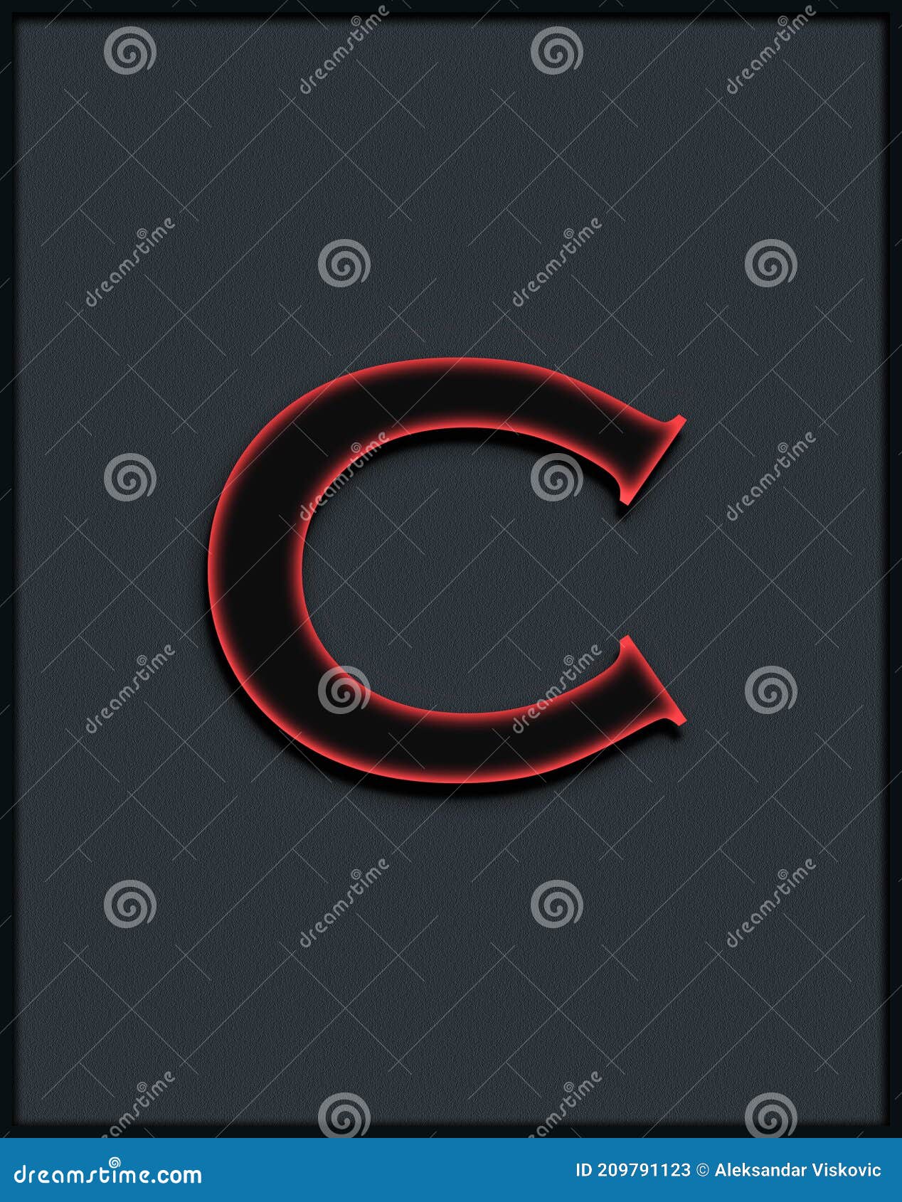 Glowing Ember Letter C on the Grey Stock Illustration - Illustration of ...