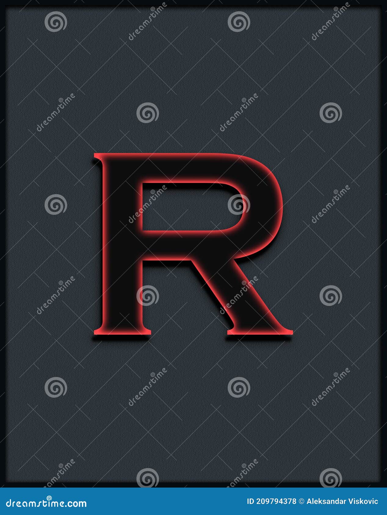 Glowing Ember Letter R on the Grey Stock Illustration - Illustration of ...