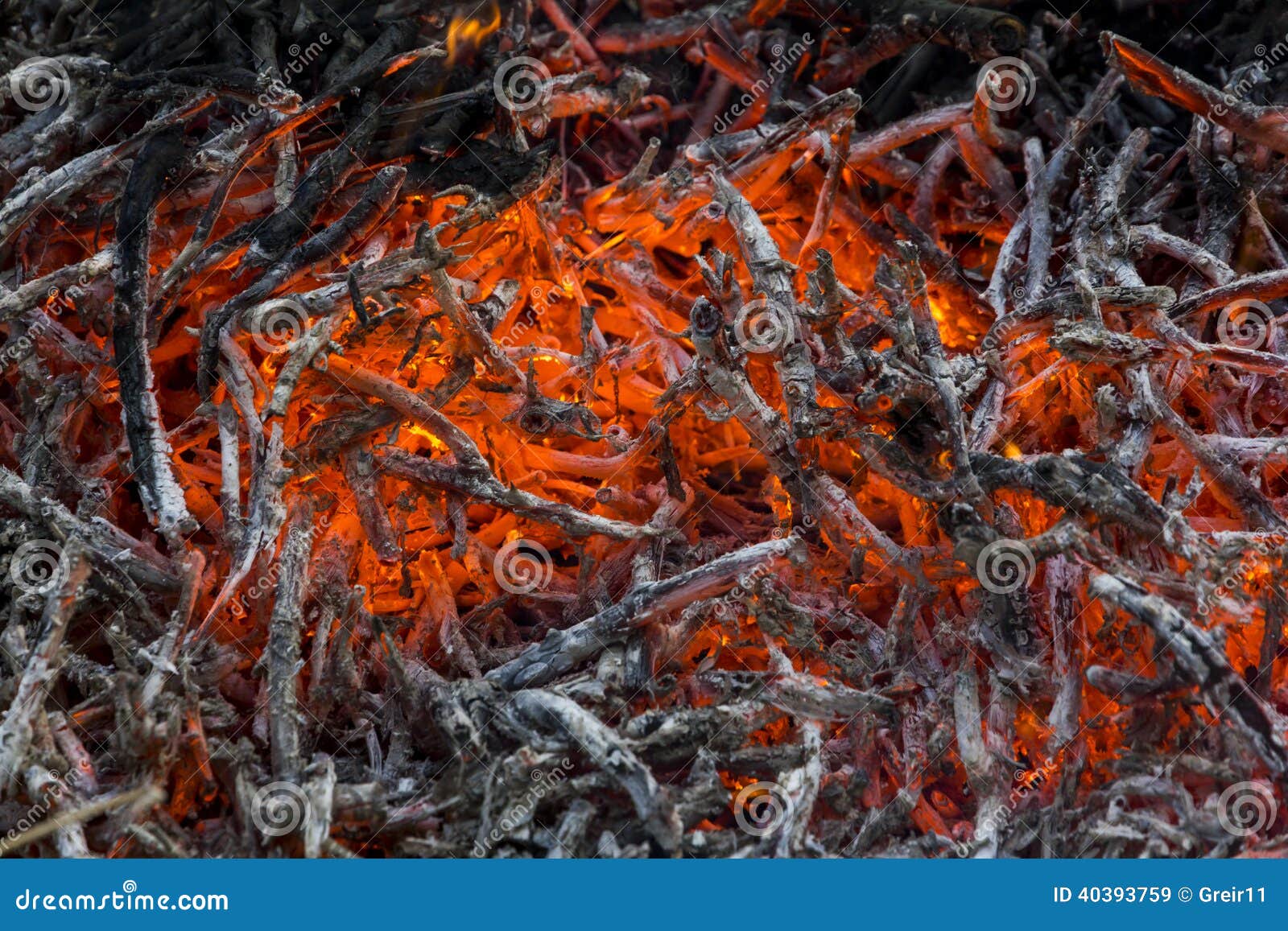 Glowing Embers and Ashes in a Fire Stock Image - Image of burn, fiery ...