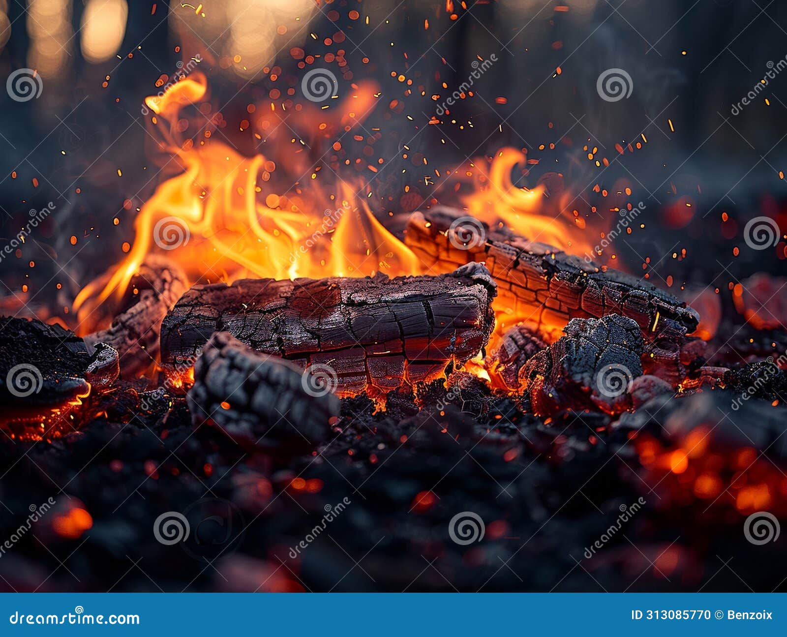 Glowing Embers in a Campfire Stock Photo - Image of sparkle, snuggle ...