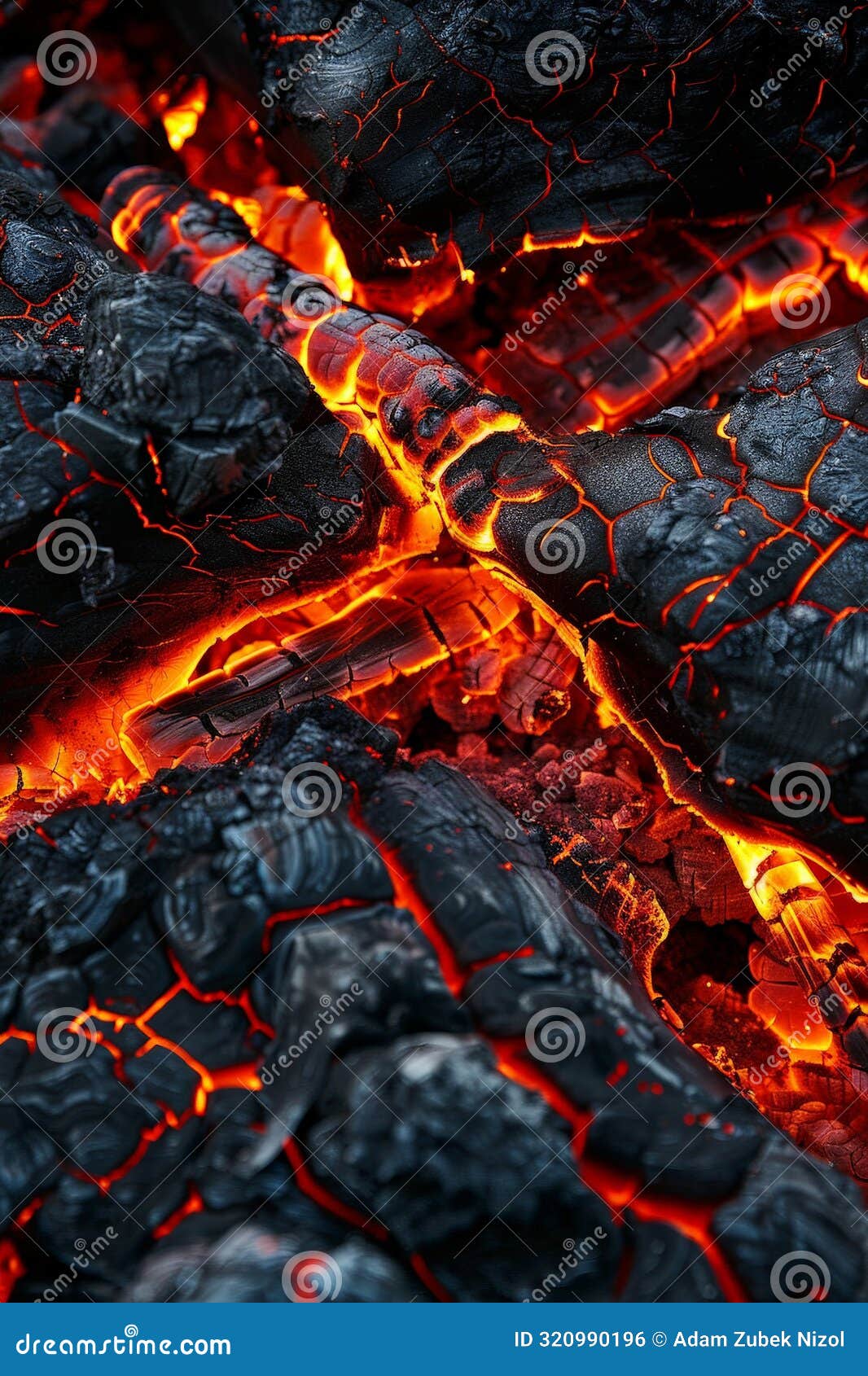 Glowing Embers of a Smoldering Fire Stock Illustration - Illustration ...