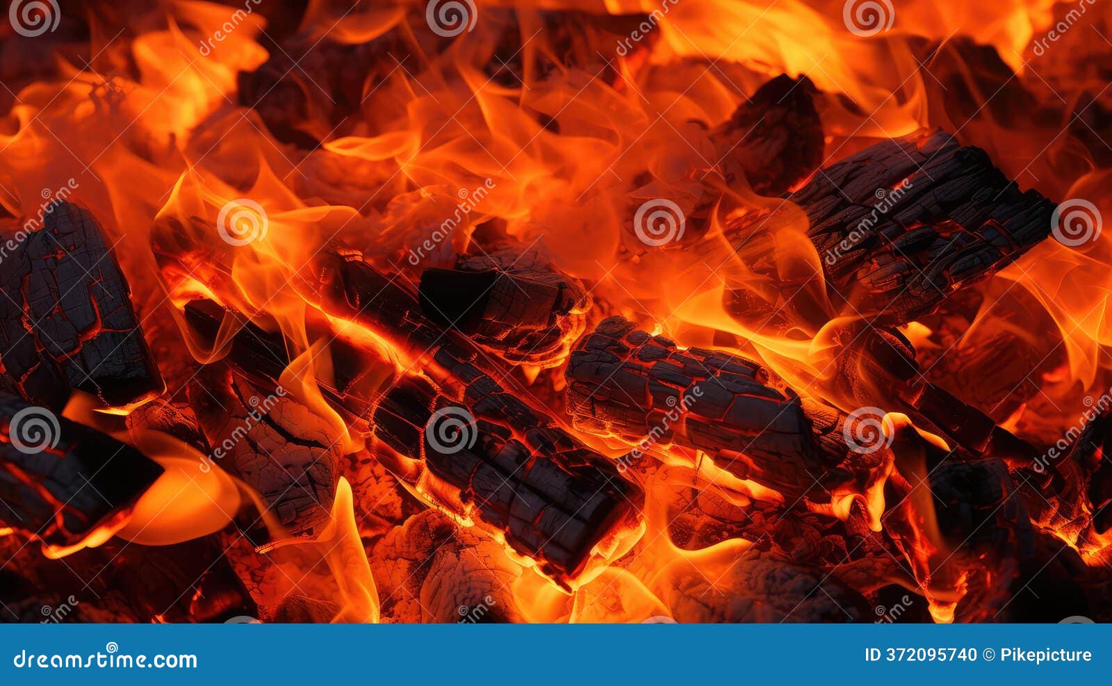 Glowing Embers And Flames In A Smoldering Fire Royalty-Free Stock Image ...
