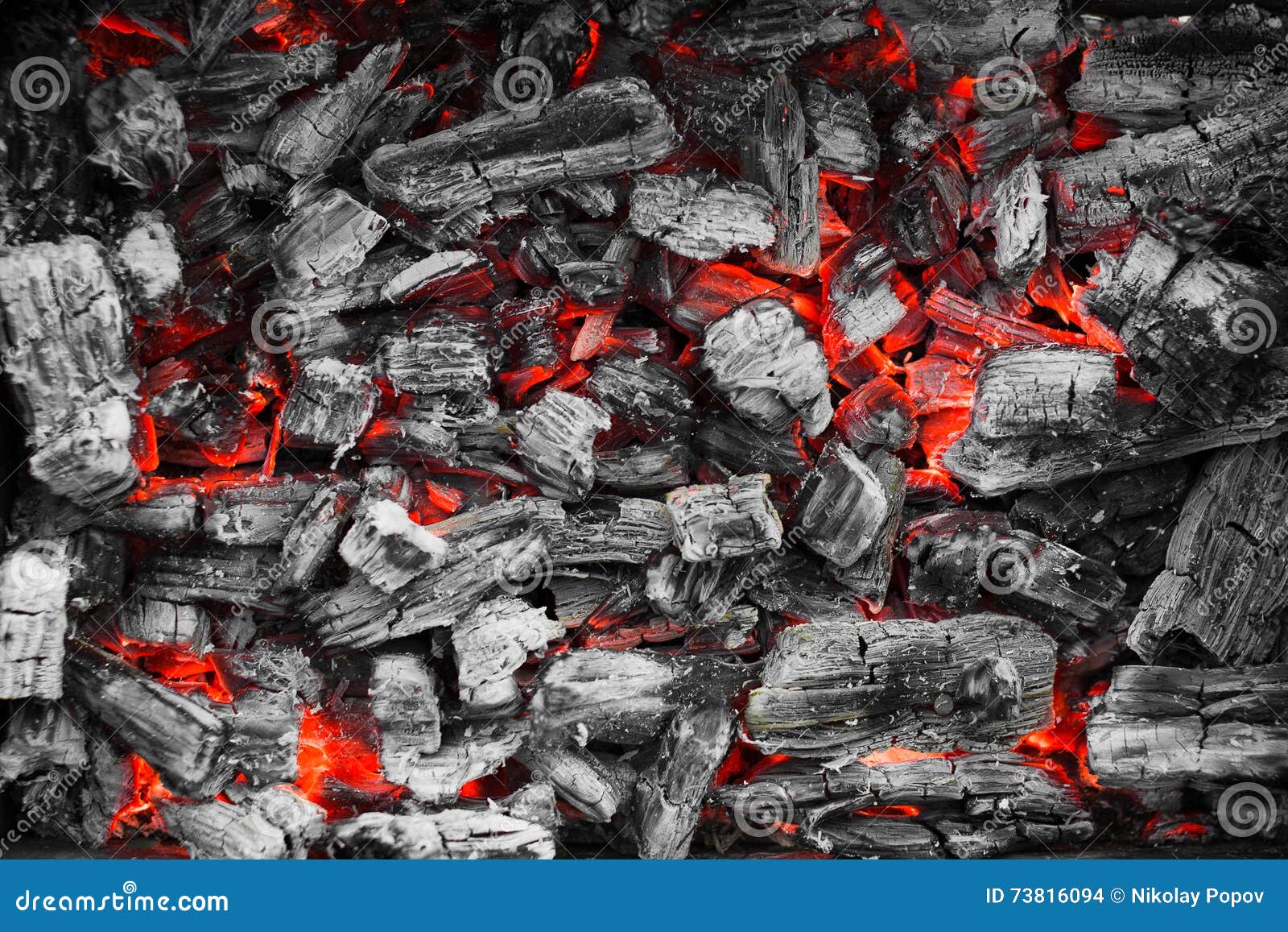 Glowing embers of wood. stock photo. Image of fuel, barbecue - 73816094