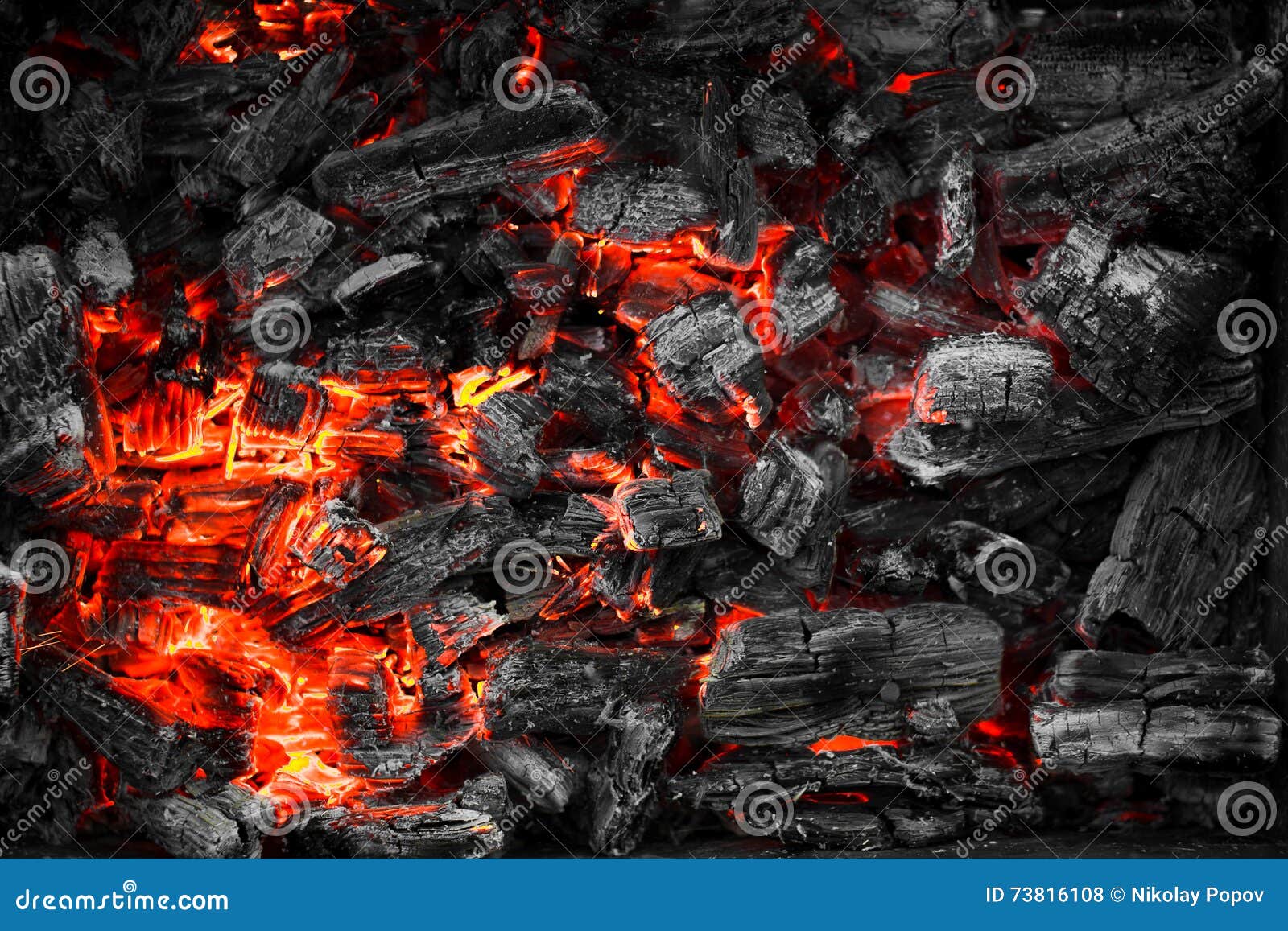Glowing embers of wood. stock photo. Image of fuel, colors - 73816108