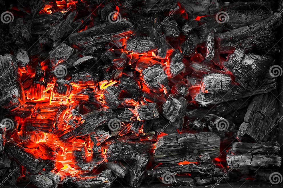 Glowing embers of wood. stock photo. Image of fuel, colors - 73816108