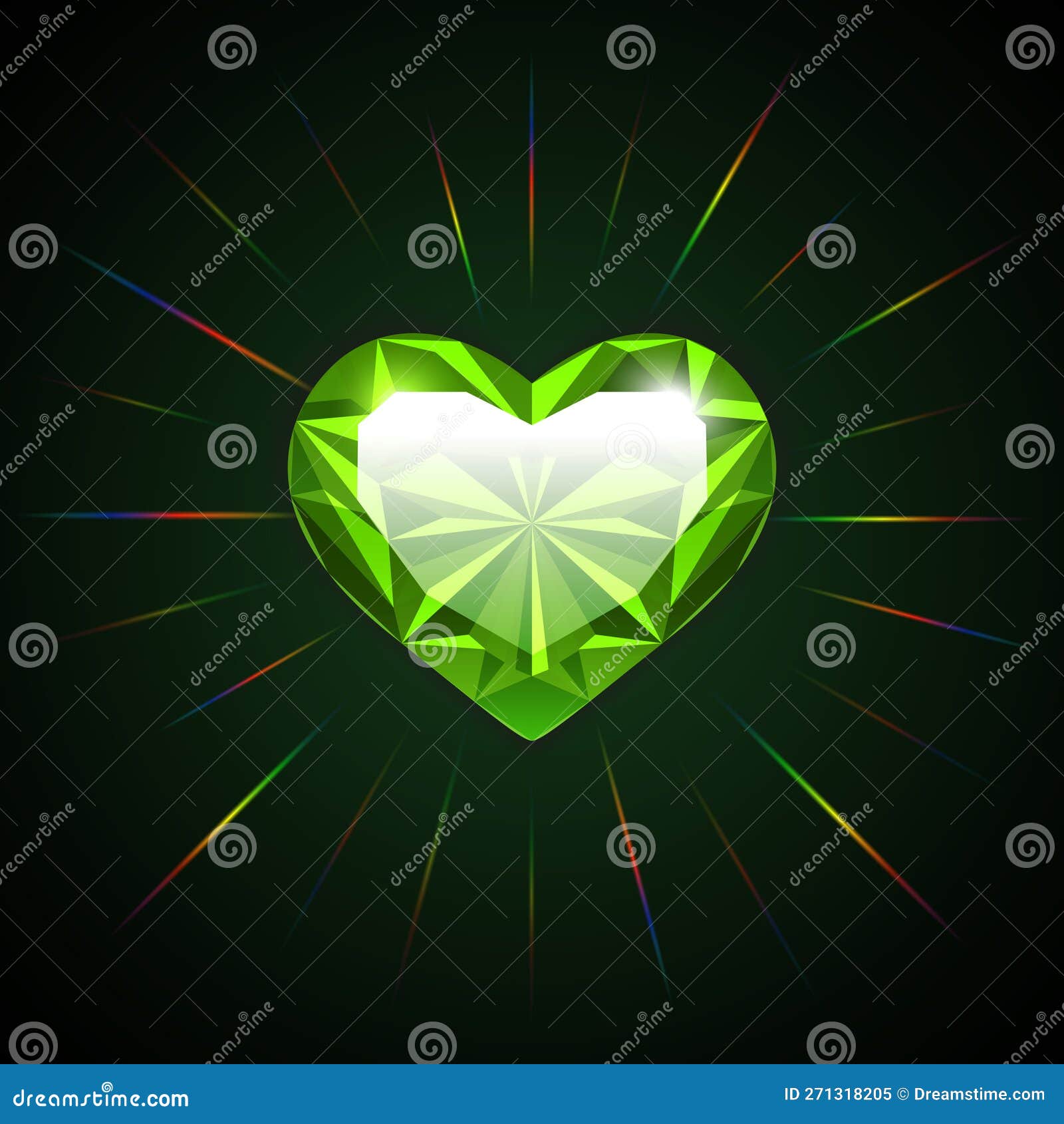 Glowing Emerald Heart for St. Patrick Design Stock Vector ...