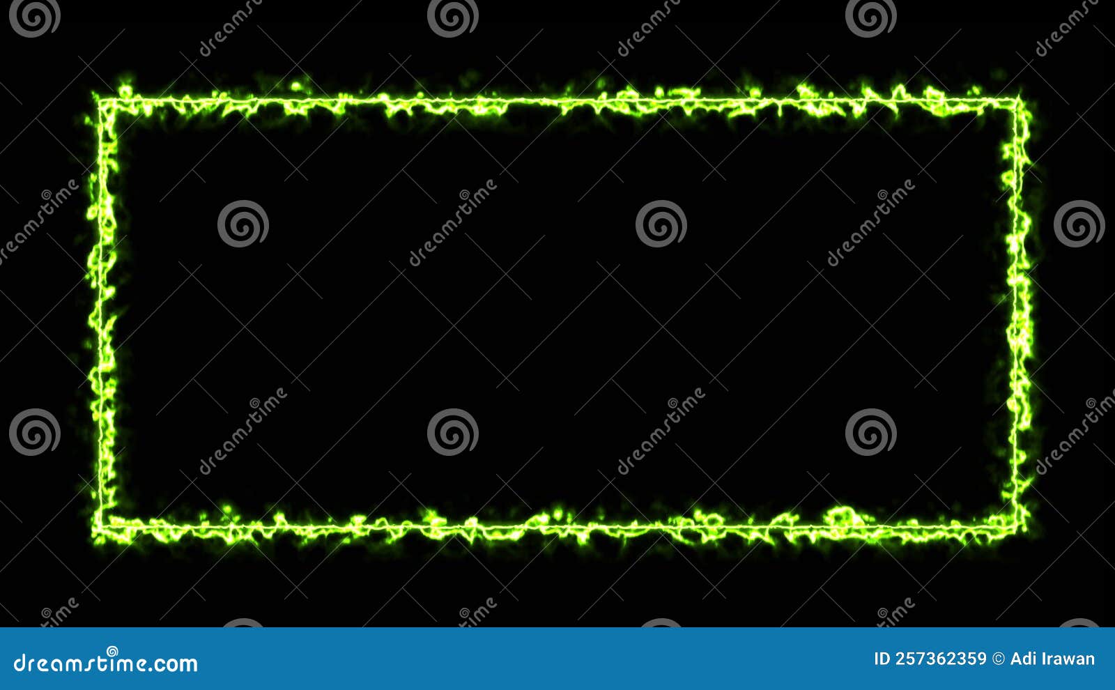 Green Electric Lightning Glowing Rectangle Frame Stock Video - Video of ...