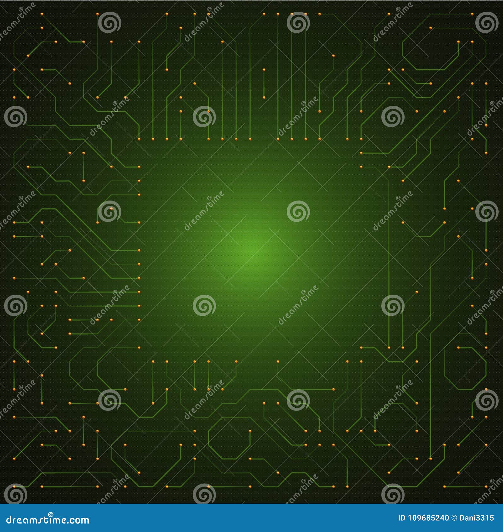 Glowing Energy Flow through Circuit Board Conductors. Electronic ...