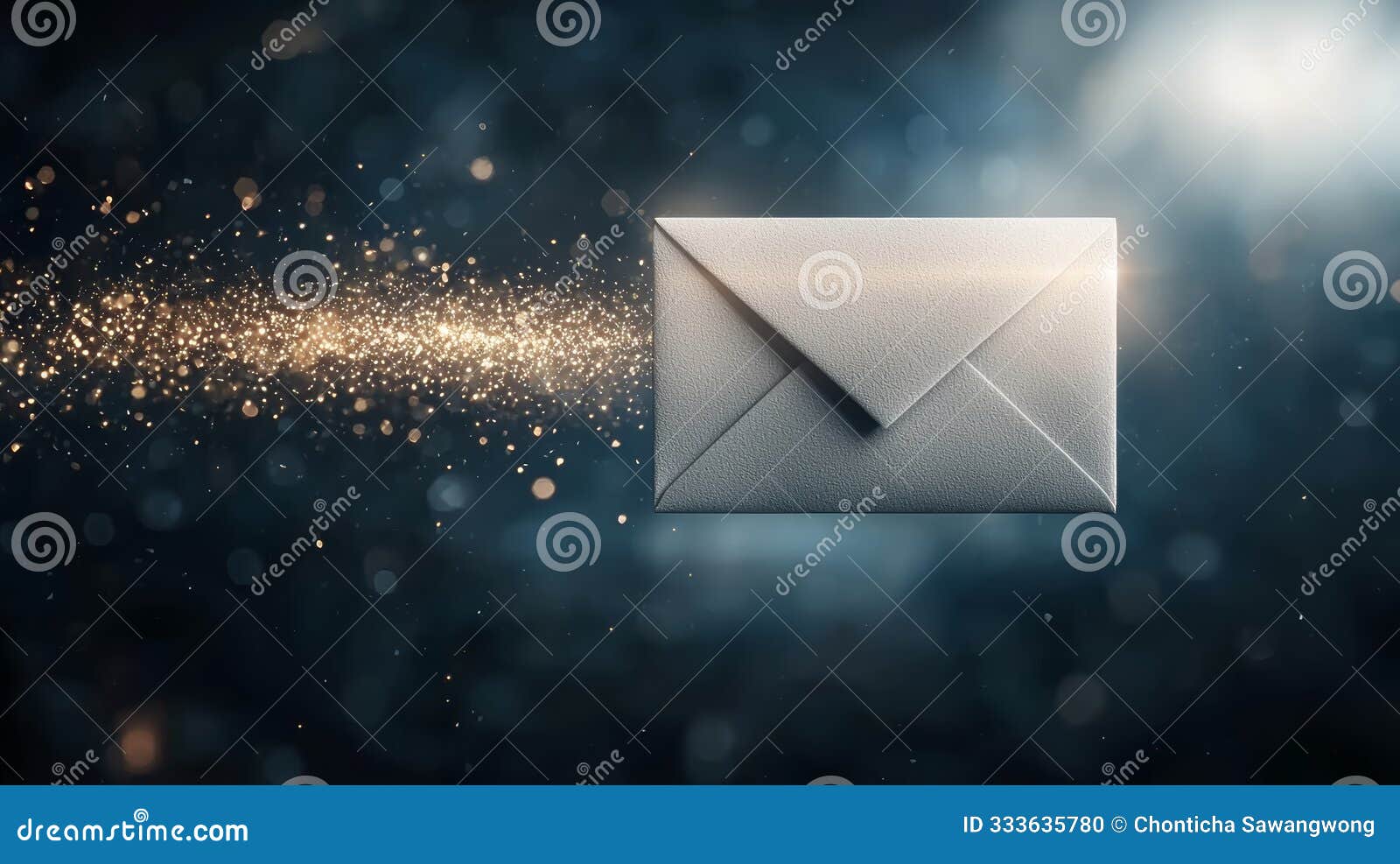 A Glowing Envelope Surrounded by Sparkling Particles, Representing ...