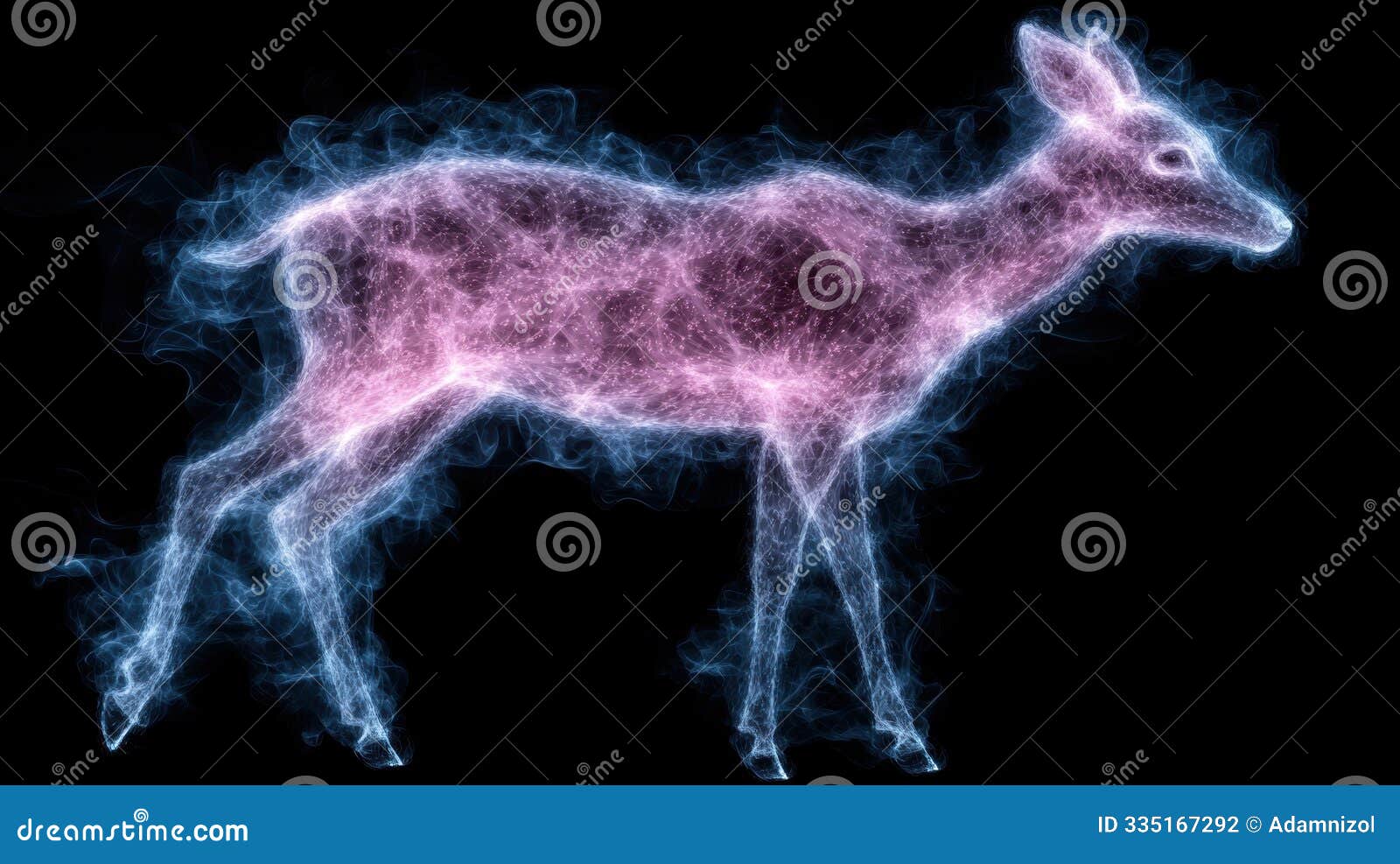 Glowing Ethereal Deer Silhouette Stock Illustration - Illustration of ...