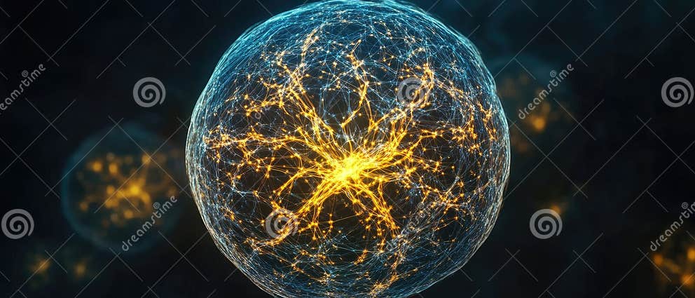 A Glowing, Ethereal Sphere with a Bright Core Surrounded by Smaller ...