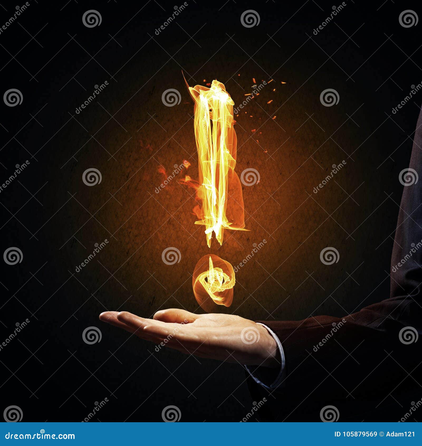 Fire exclamation mark stock image. Image of line, graphic - 105879569
