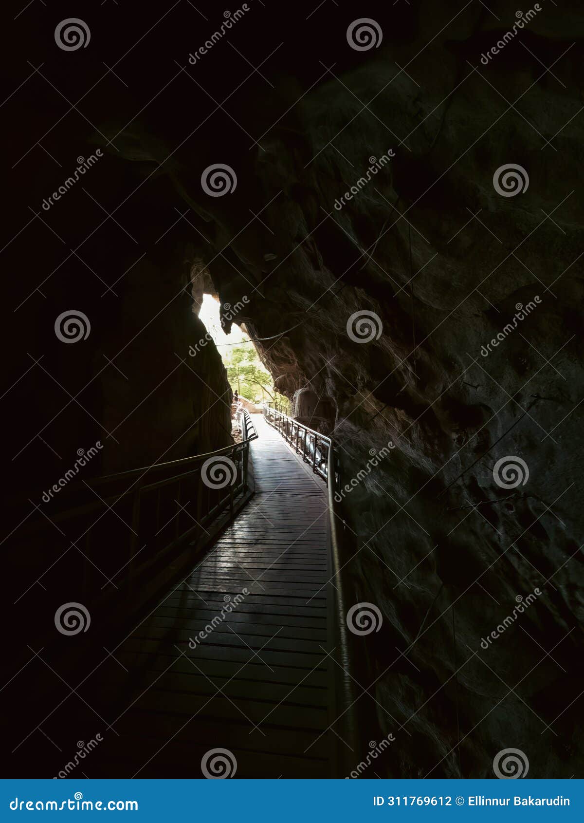 Glowing Exiting the Cave with Walking Path in Kelam Cave, Perlis ...
