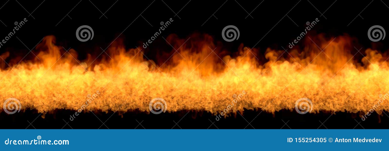 Glowing Explosion on Black Background, Fire Line at Bottom - Fire 3D ...