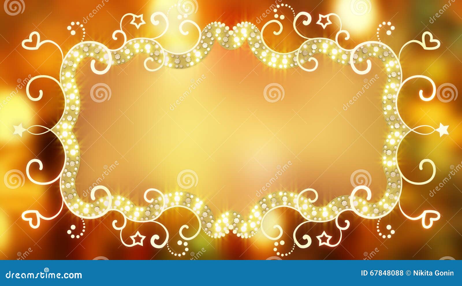 Glowing Fancy Banner on Blurred Background Stock Illustration ...