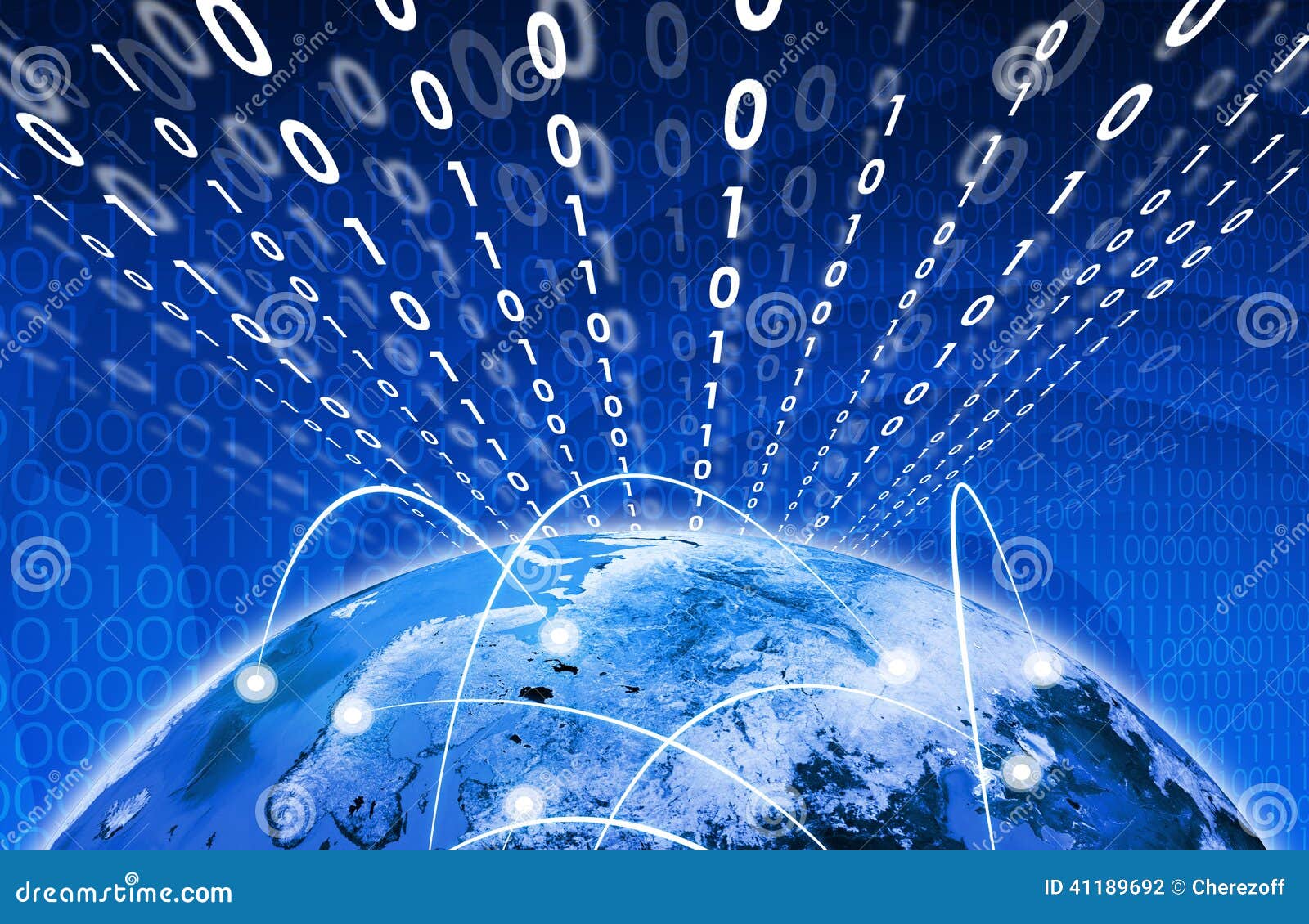 Glowing Figures and Earth. Hi-tech Background Stock Photo - Image of ...