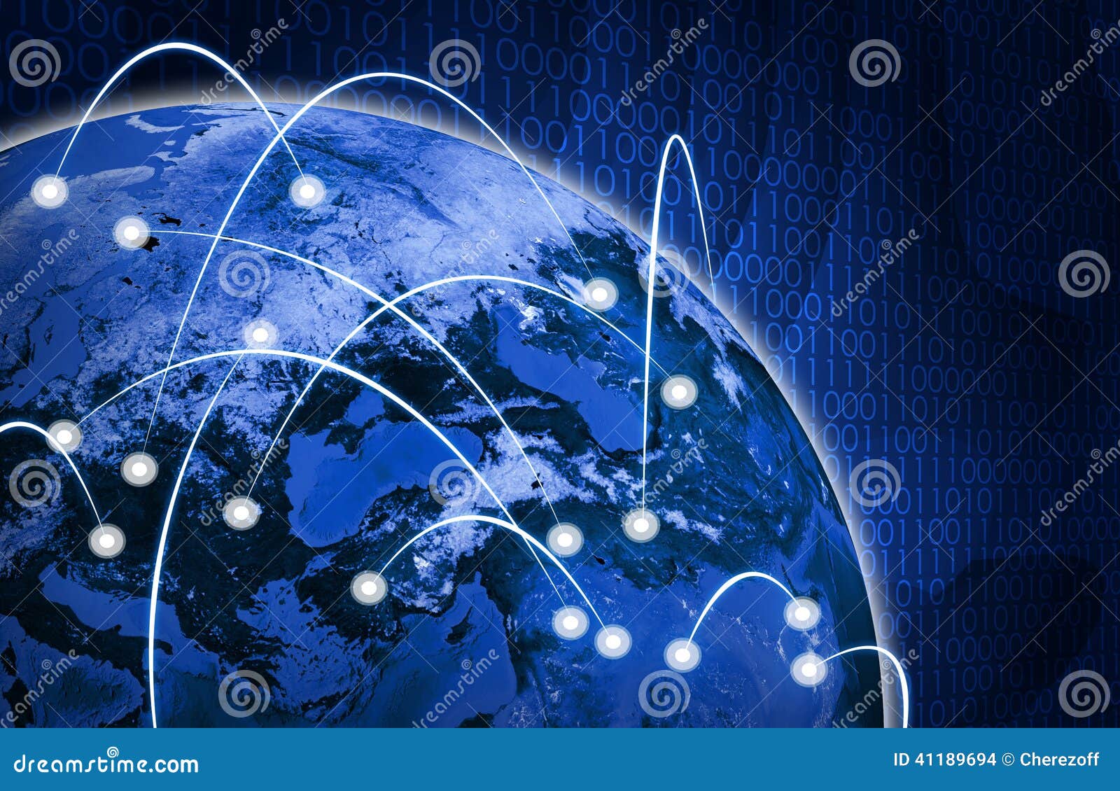 Glowing Figures And Earth. Hi-tech Background Stock Illustration ...