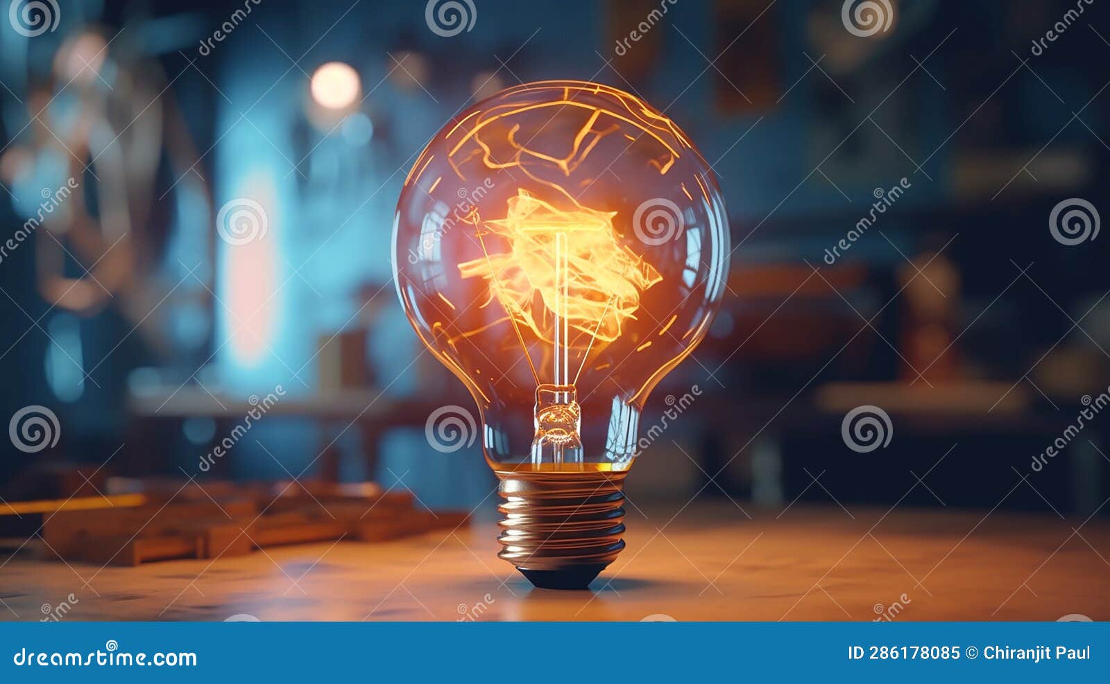 Glowing Filament Ignites Ideas for Innovative Solutions Background ...
