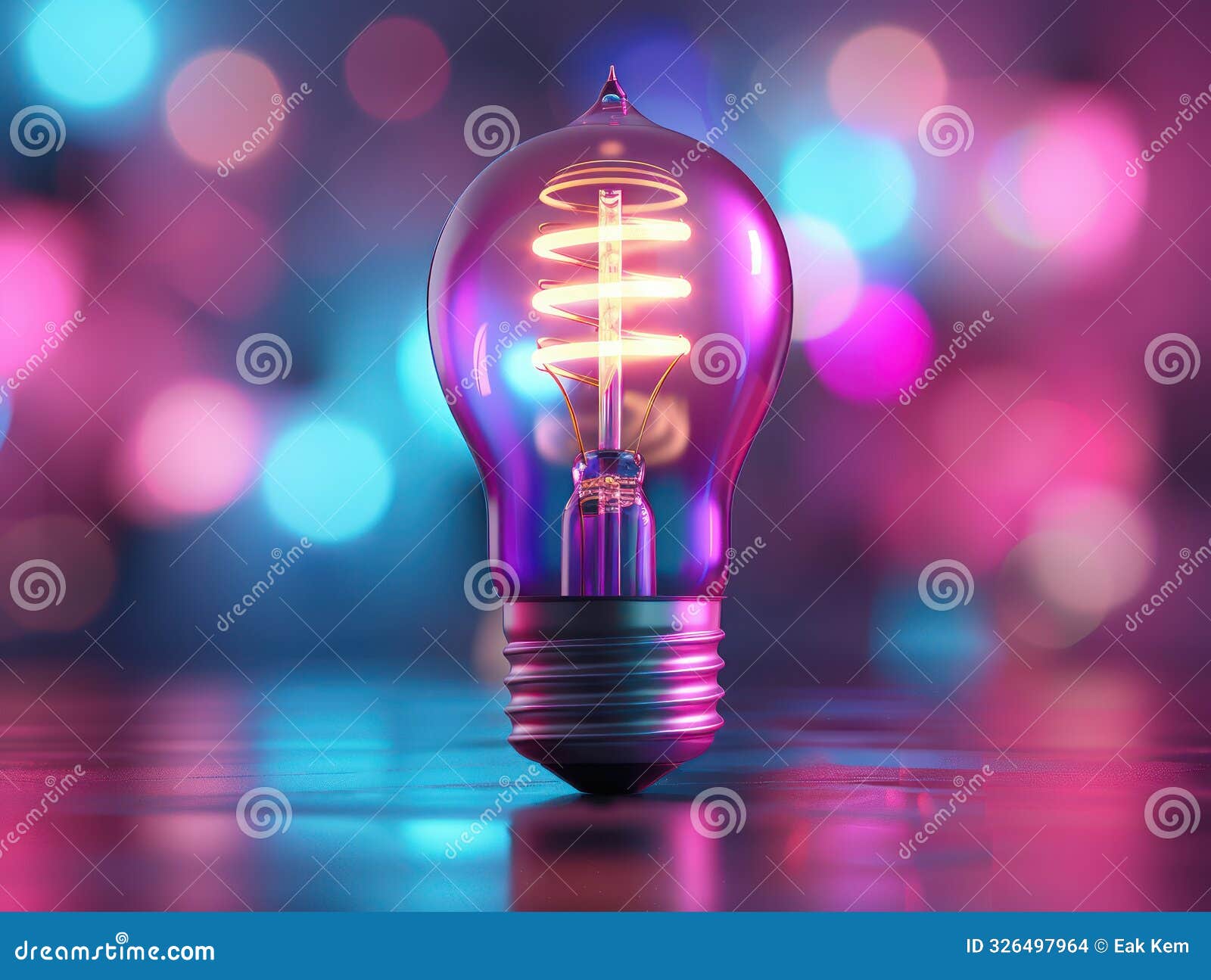 Glowing Filament Light Bulb Symbol of Inspiration and Ideas, Creative ...