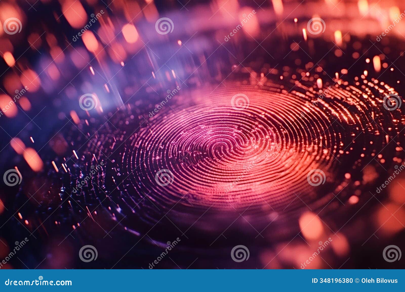 Glowing Fingerprint Showing Cyber Security and Biometric Identification ...