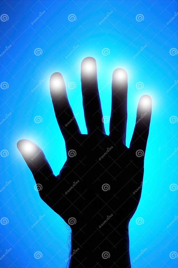 Glowing fingers stock photo. Image of security, touch - 2062218