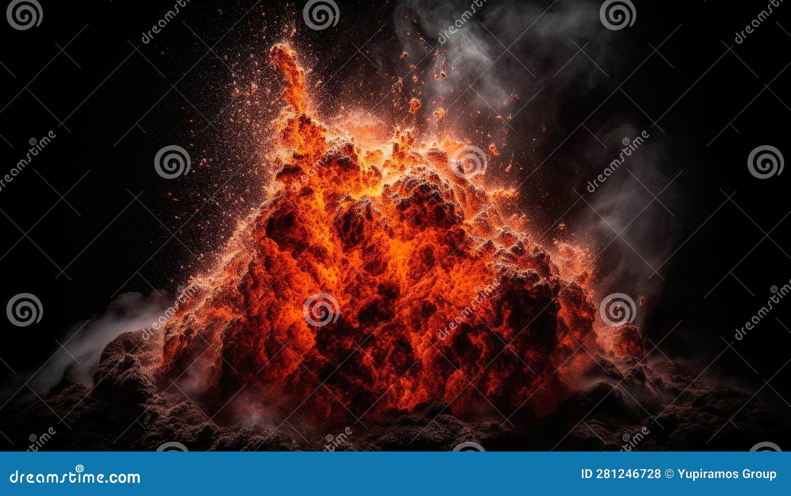 Glowing Fireball Explodes in the Dark, Creating a Fiery Inferno ...