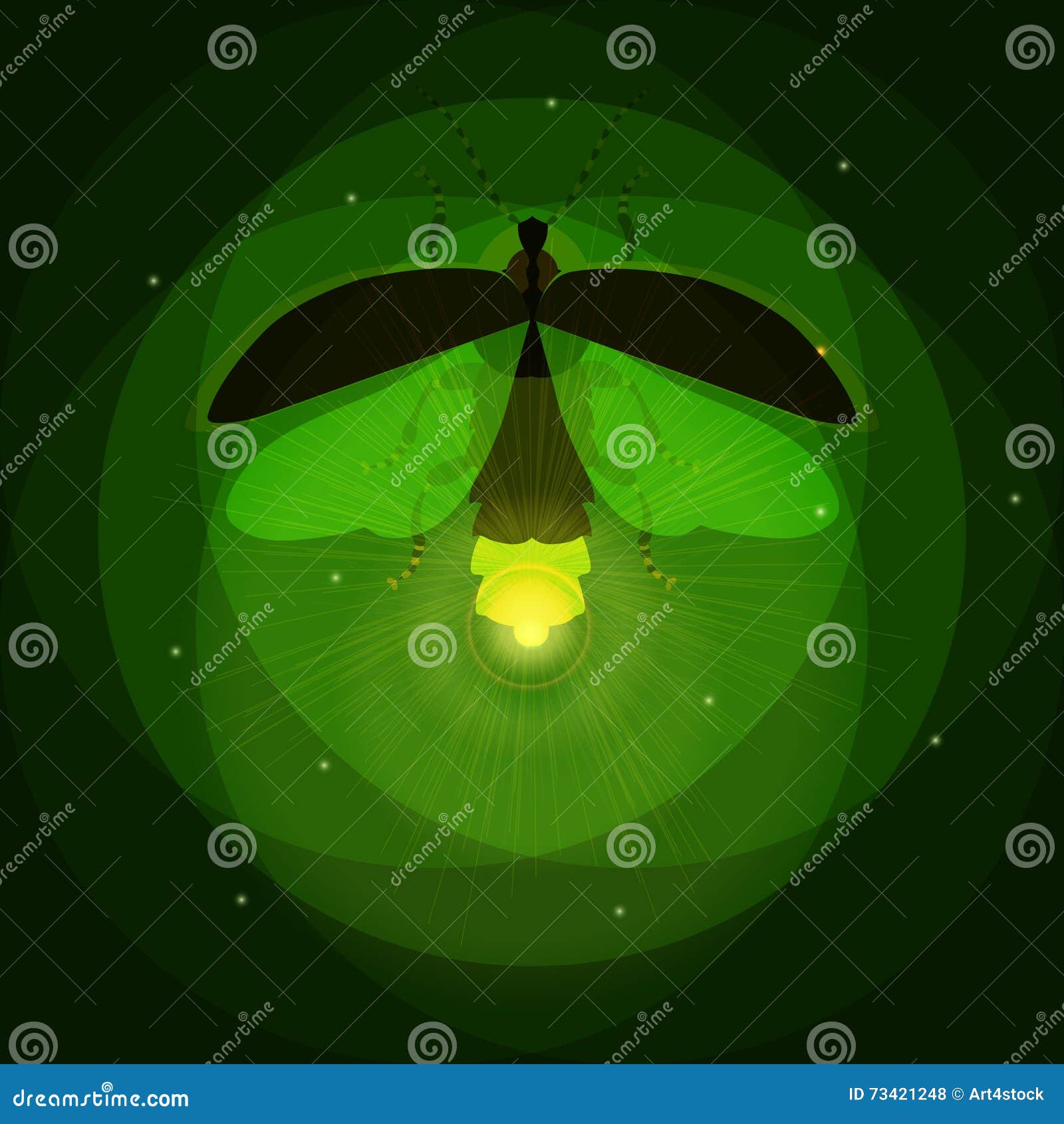 Glowing Firefly Illustration Stock Vector - Illustration of mystical ...