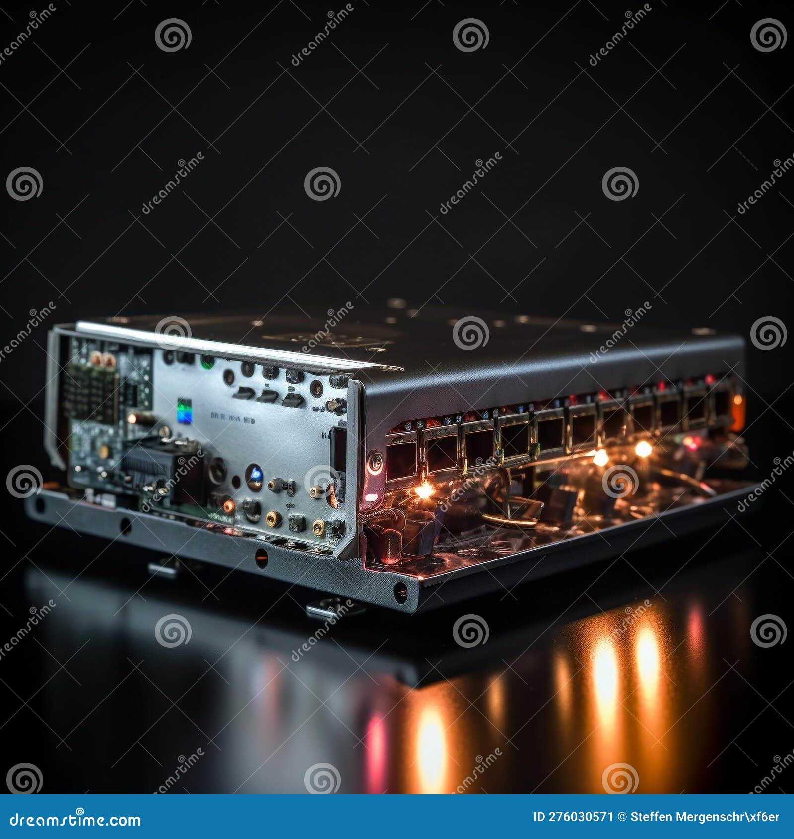 Glowing Firewall Device on White Background Stock Illustration ...