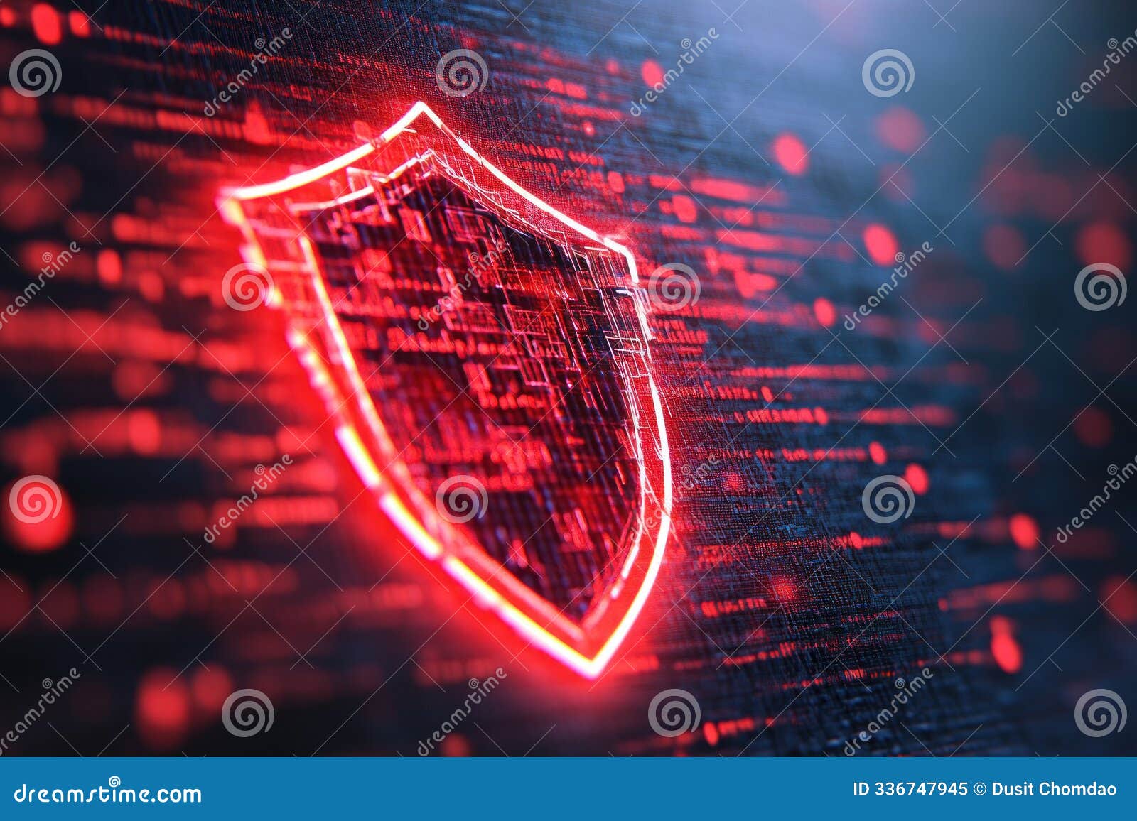 A Glowing Firewall Icon Symbolizes Digital Protection and Security ...