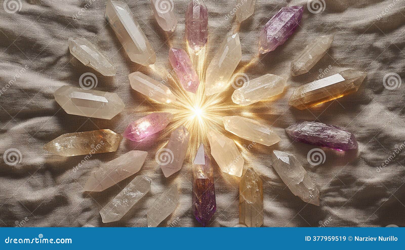 Crystals On Linen Fabric Surface, Mock-up For Postcard Or Background ...