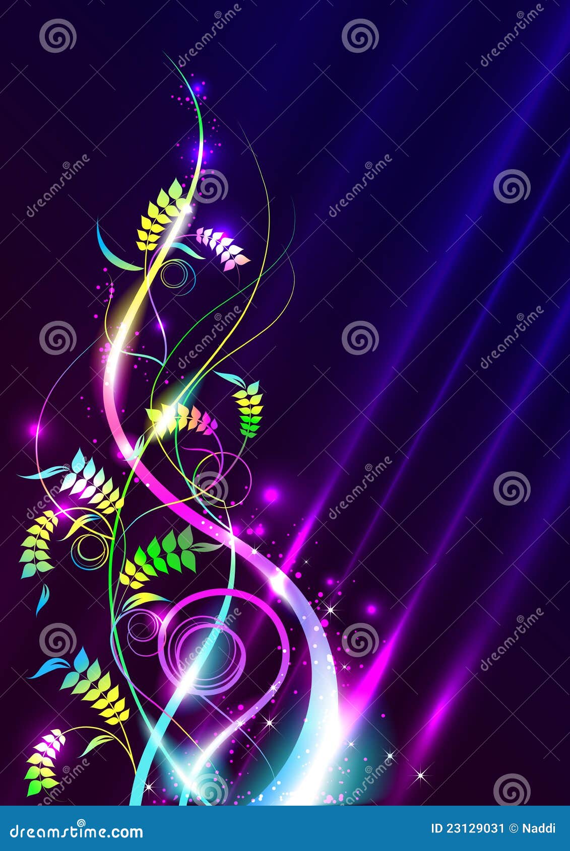 Glowing floral pattern. stock vector. Illustration of graphic - 23129031