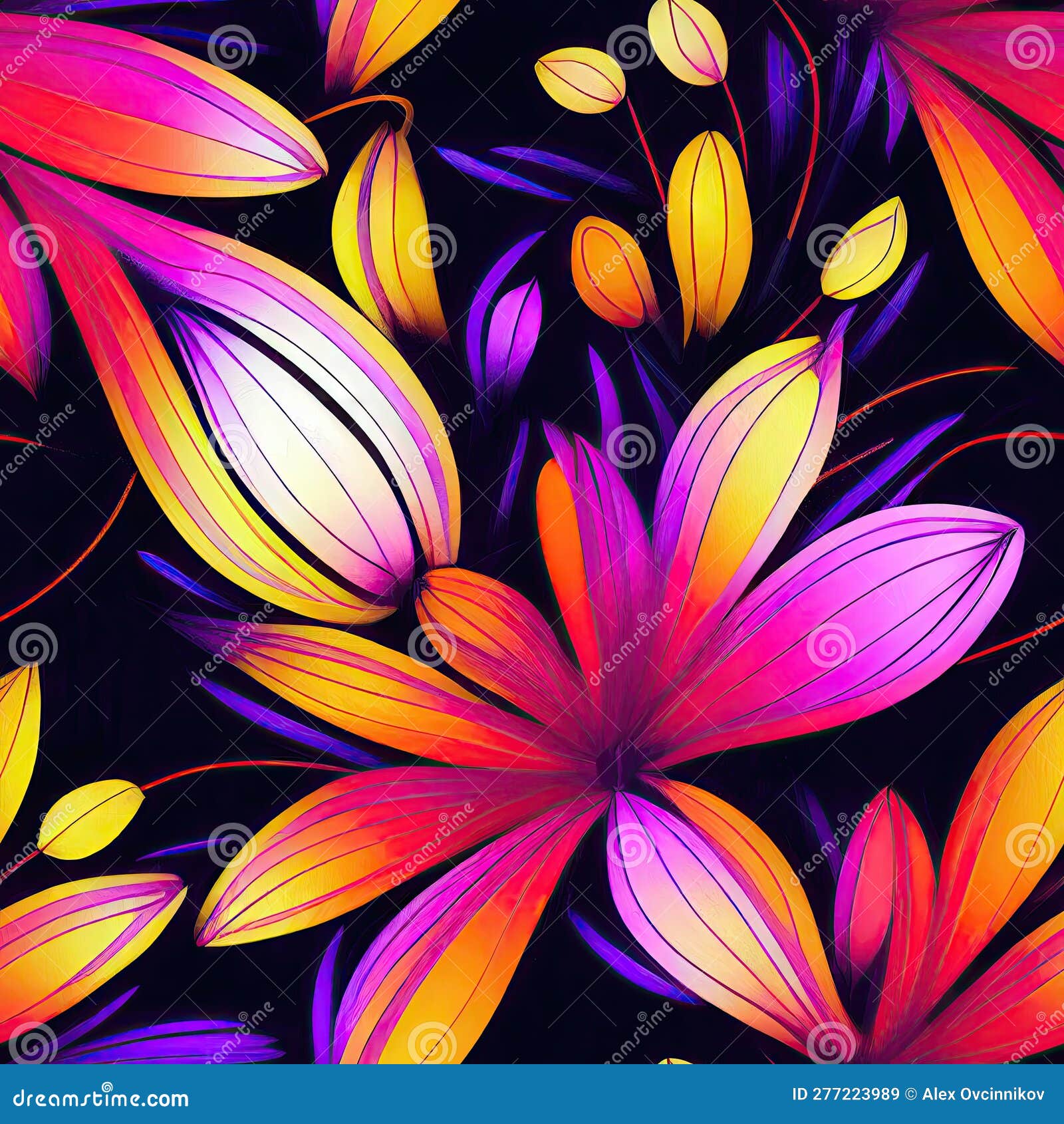 Glowing Floral Pattern for Invitations and Posters. Stock Illustration ...