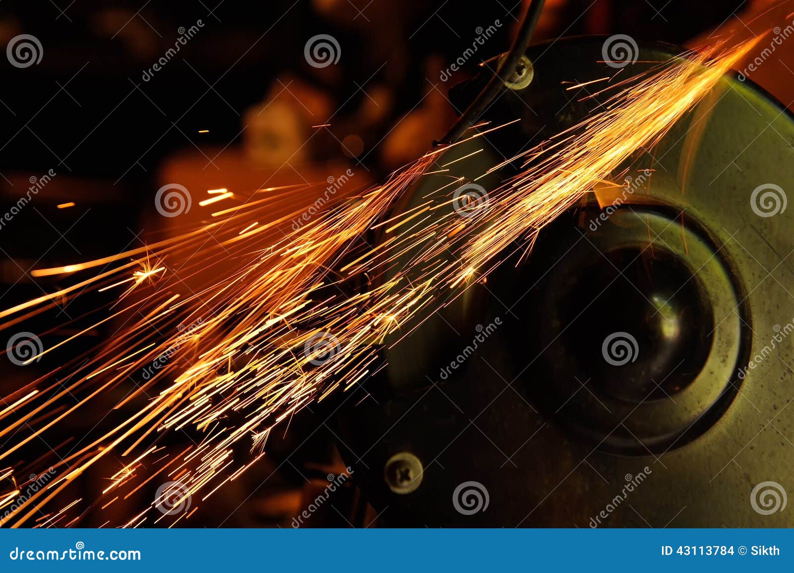 Glowing Flow of Sparks from Grinder Stock Photo - Image of grinder ...