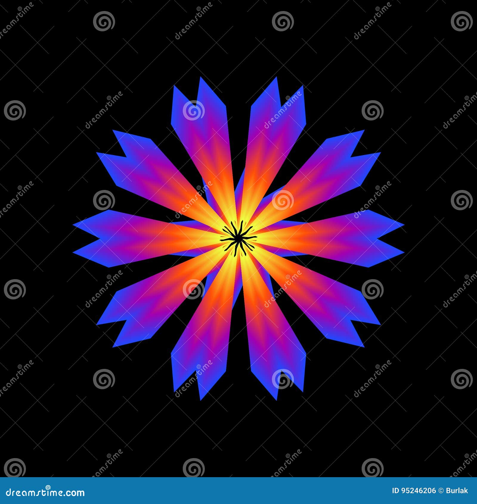 Glowing flower stock vector. Illustration of flourish - 95246206