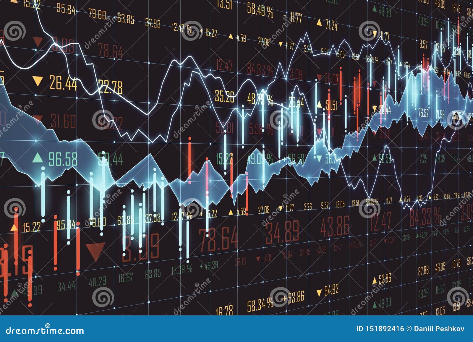 Glowing Forex Chart Backdrop Stock Illustration - Illustration of chart ...