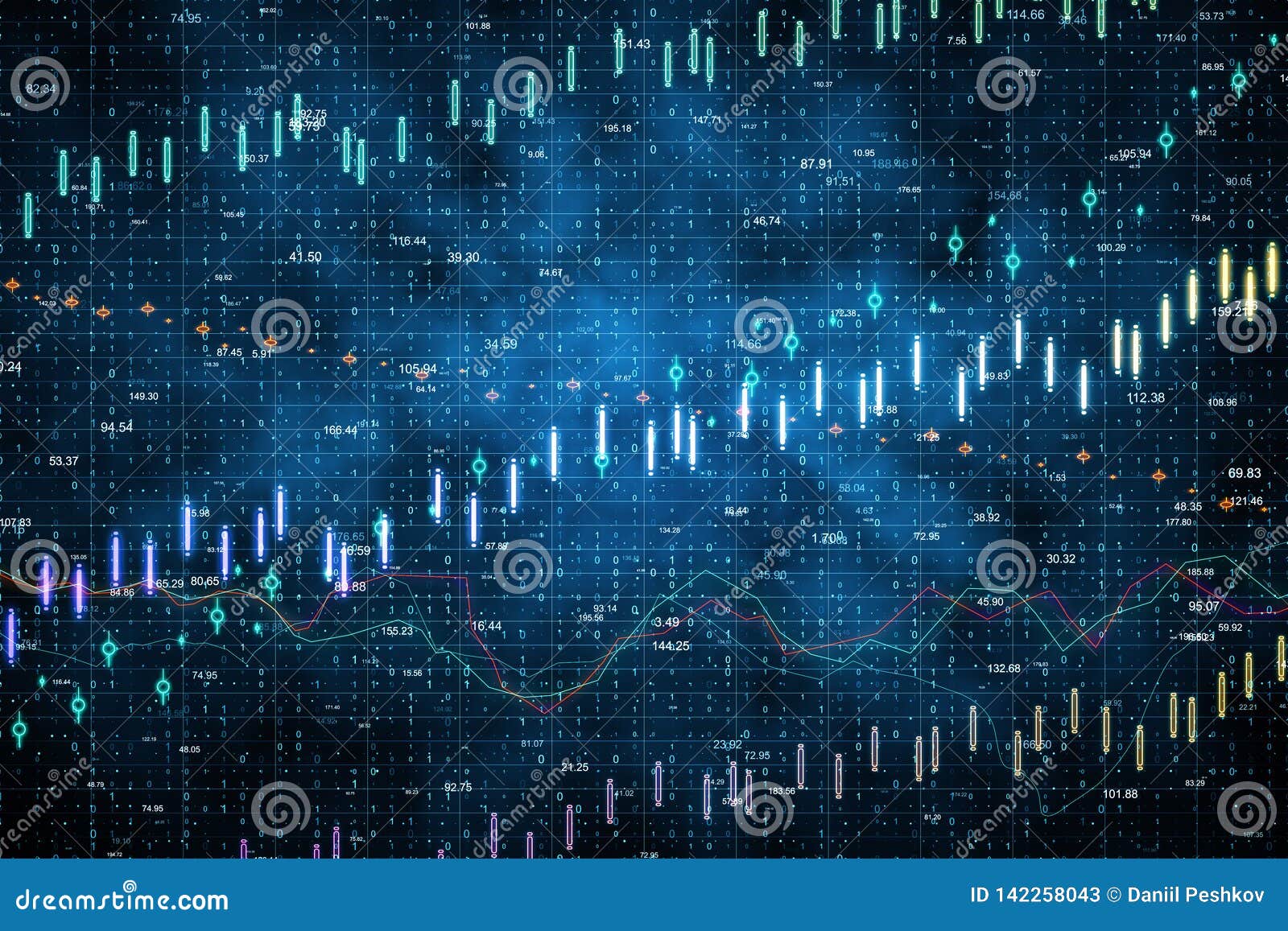 Glowing Forex Chart Backdrop Stock Image - Image of forex, cost: 142258043