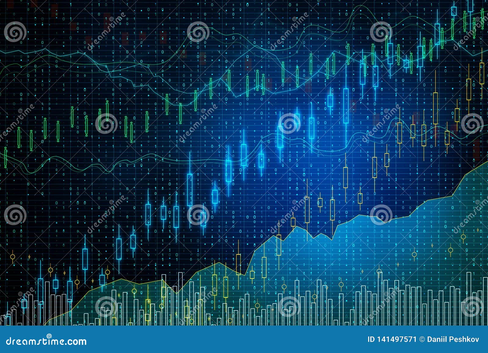 Glowing Forex Chart Texture Stock Illustration - Illustration of ...