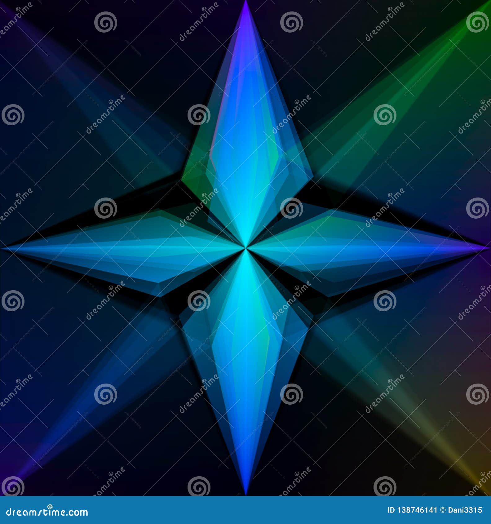 Glowing Four Point Star on Graduated Background Stock Illustration ...