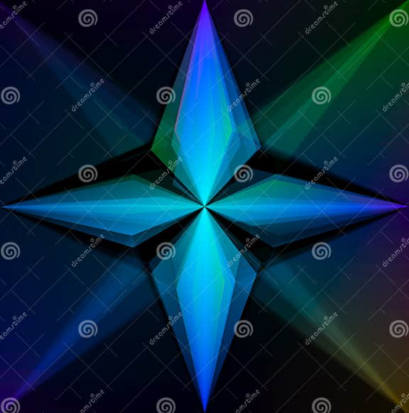 Glowing Four Point Star on Graduated Background Stock Illustration ...
