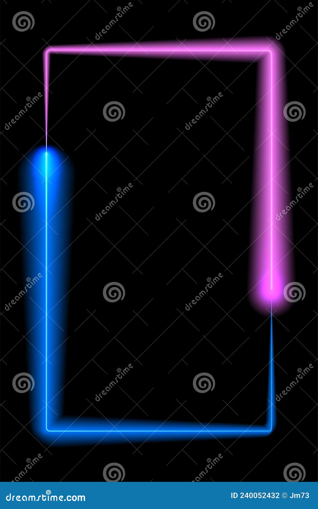 Glowing Frame Made of Blue and Pink Neon Light Stock Vector ...