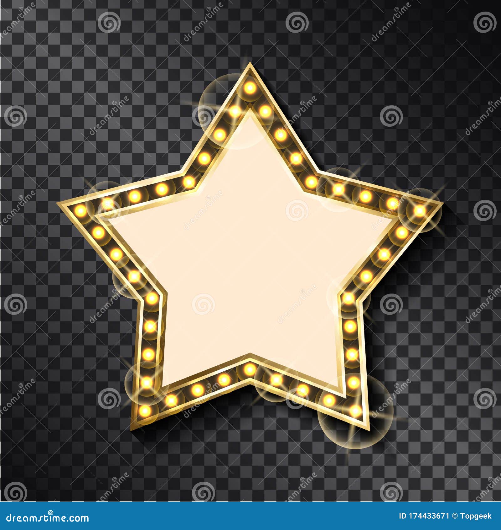 Glowing Frame in Shape of Star on Transparent Stock Vector ...