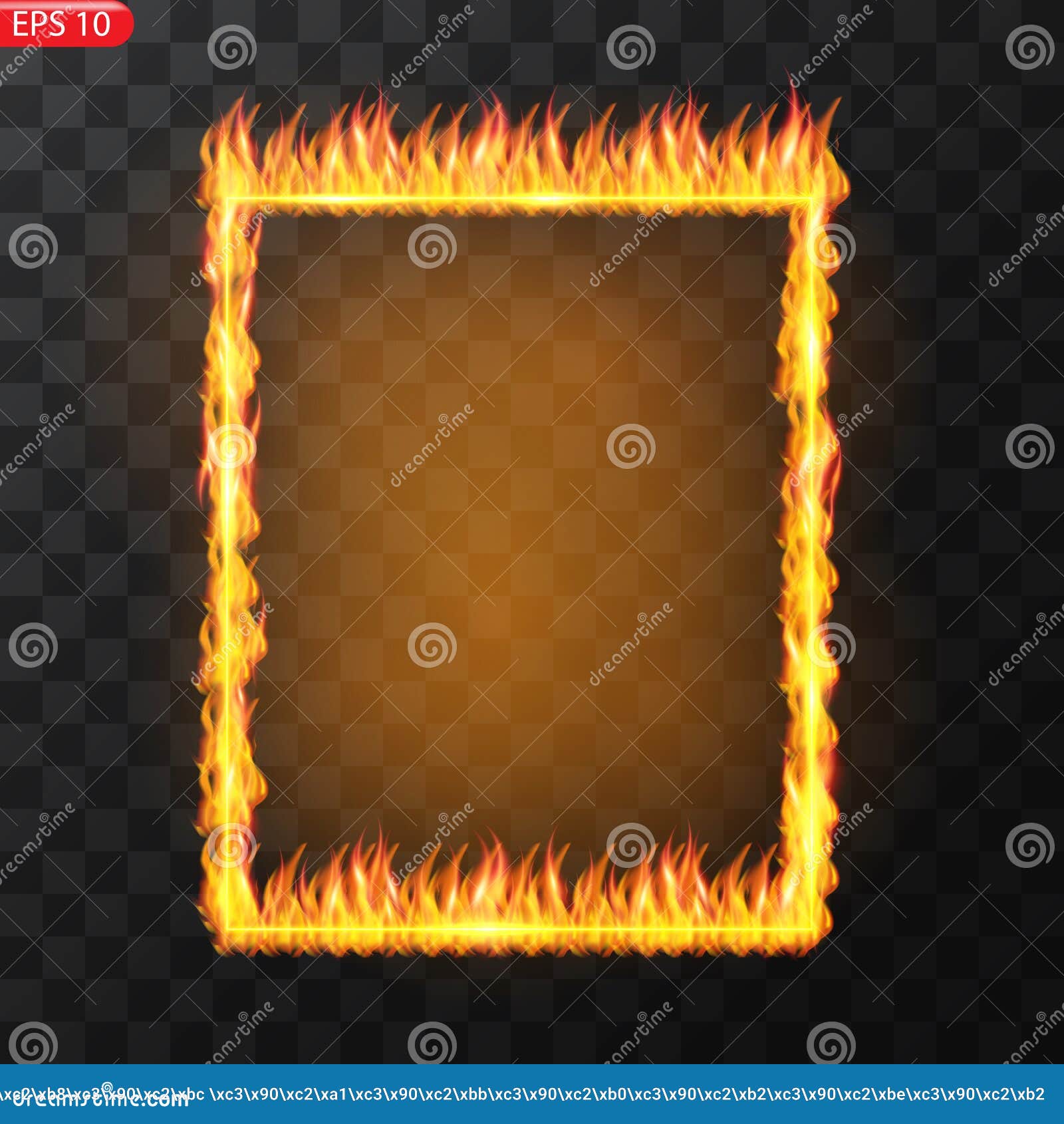 Glowing Frames on Transparent Background. Square Glow Borders ...