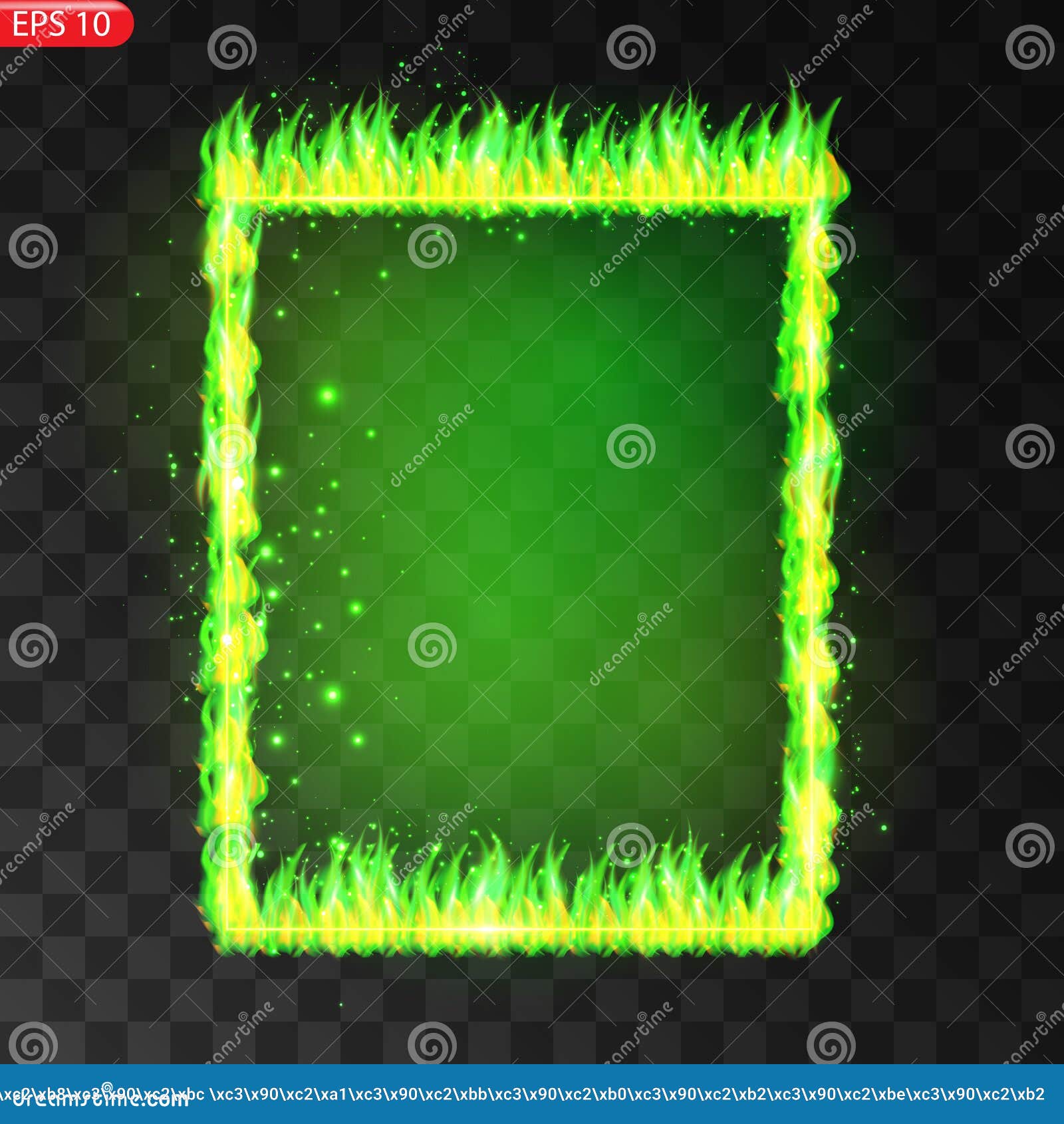 Glowing Frames on Transparent Background. Square Glow Borders ...