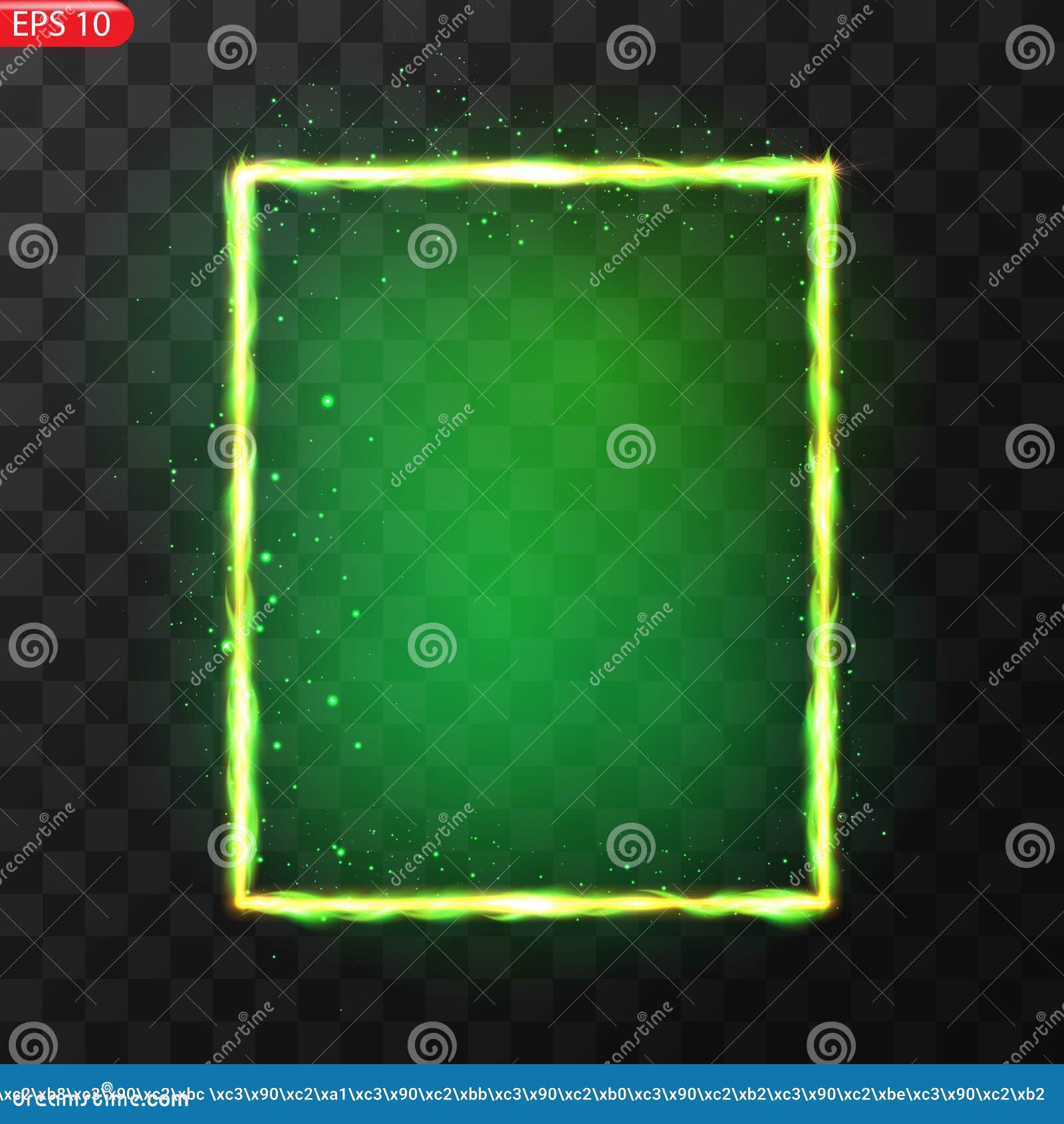 Glowing Frames on Transparent Background. Square Glow Borders ...