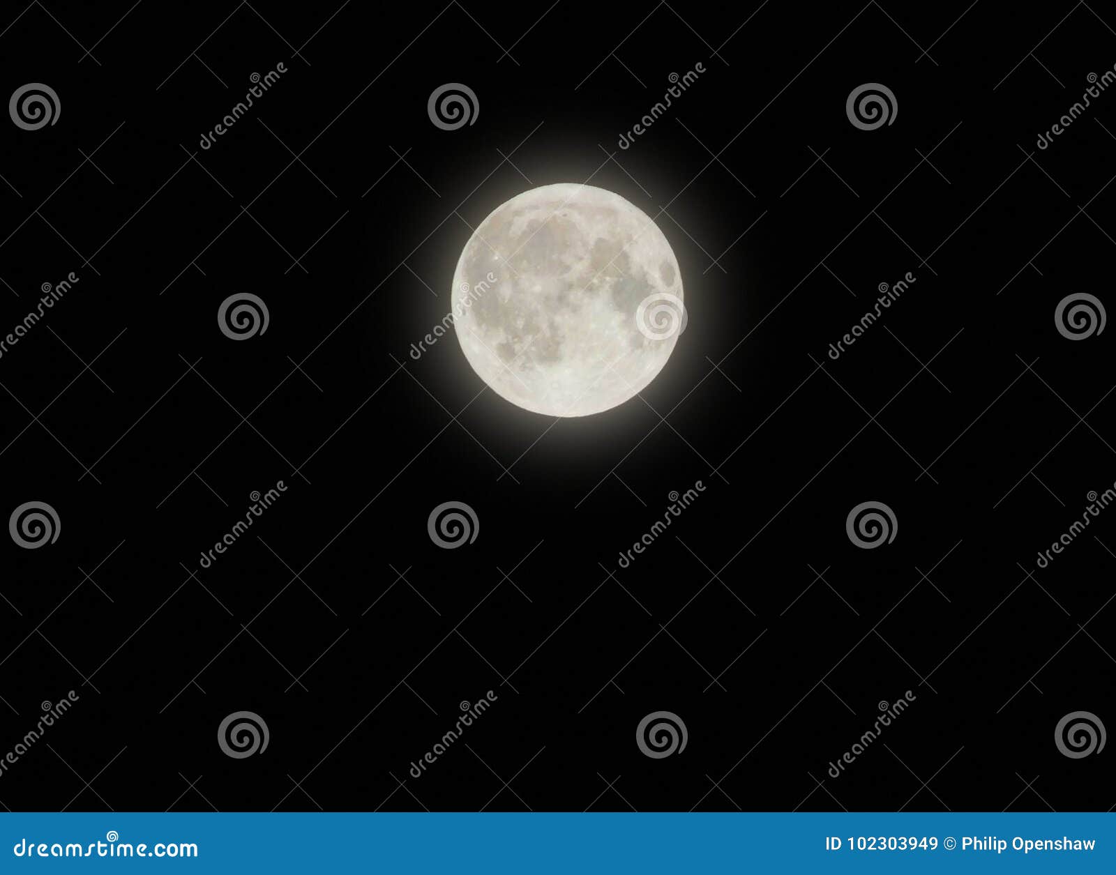 Glowing Full Harvest Moon in a Black Night Sky Stock Image - Image of ...