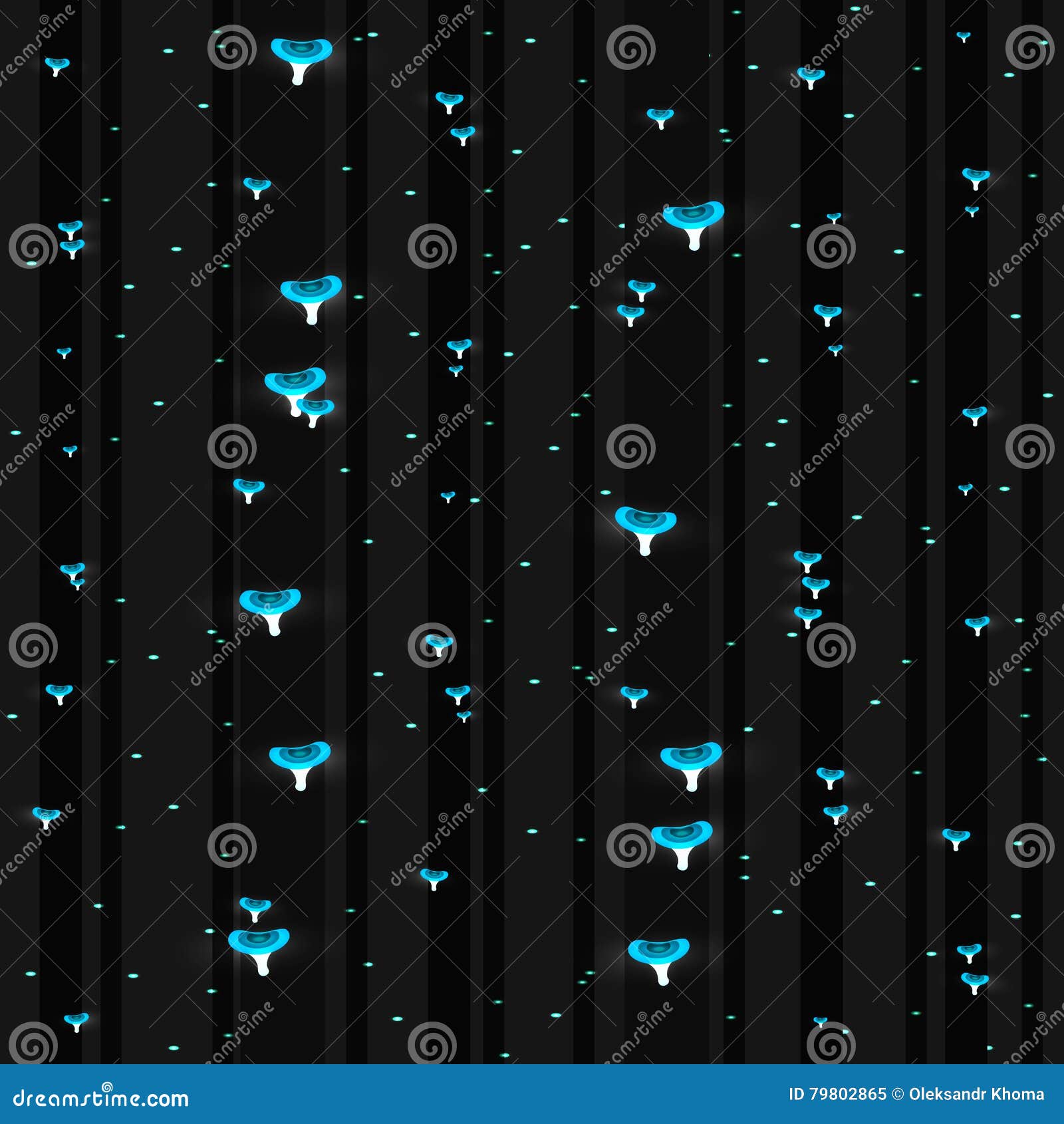 Glowing fungal pattern. stock vector. Illustration of agaric - 79802865