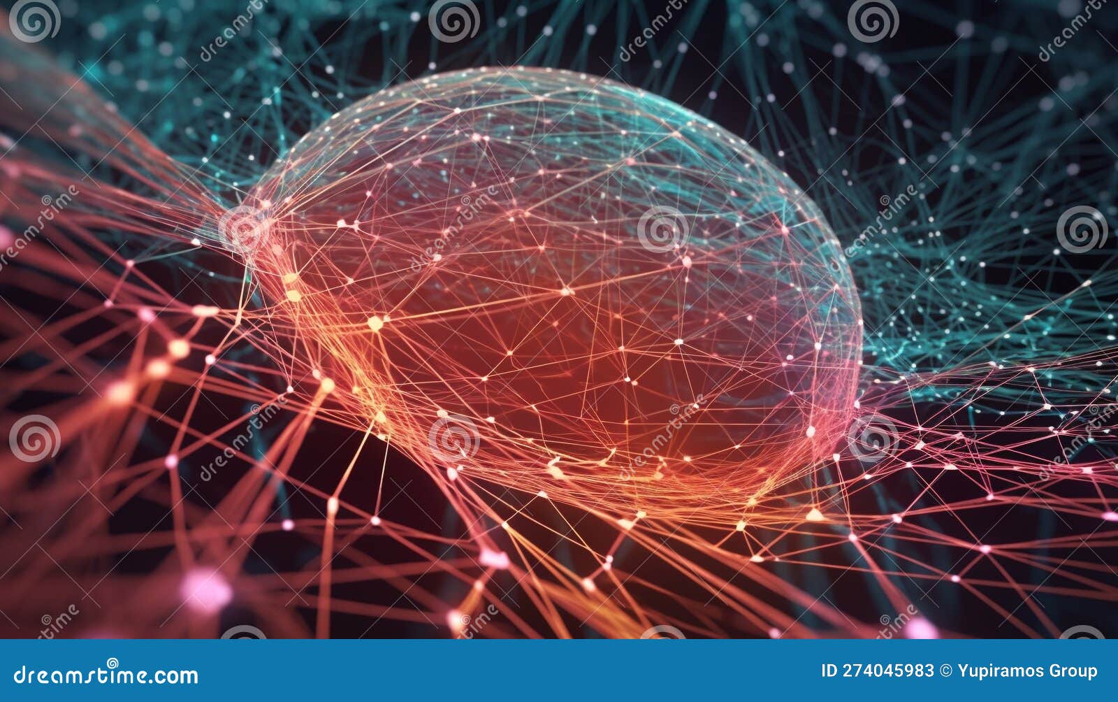 Glowing Futuristic Computer Network with Global Communications ...