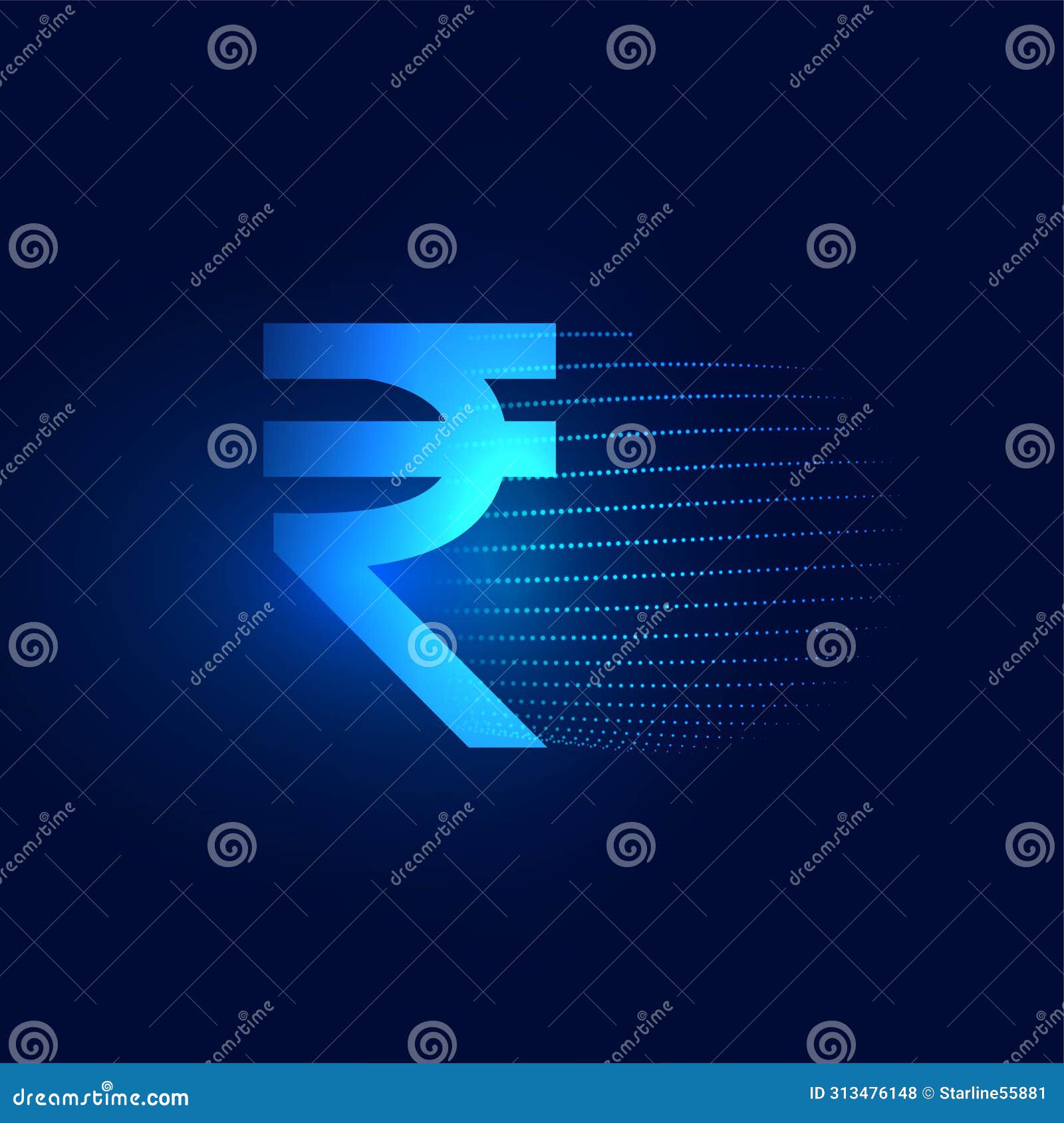 Glowing Futuristic Digital Rupee Technology Concept Background Stock ...