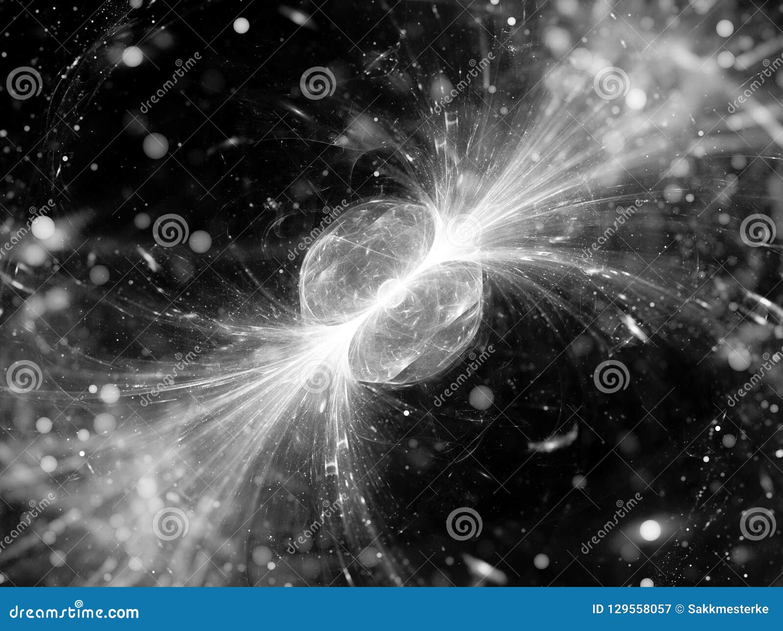 Glowing Gamma Ray Burst in Space, Quasar, Computer Generated Abs Stock ...