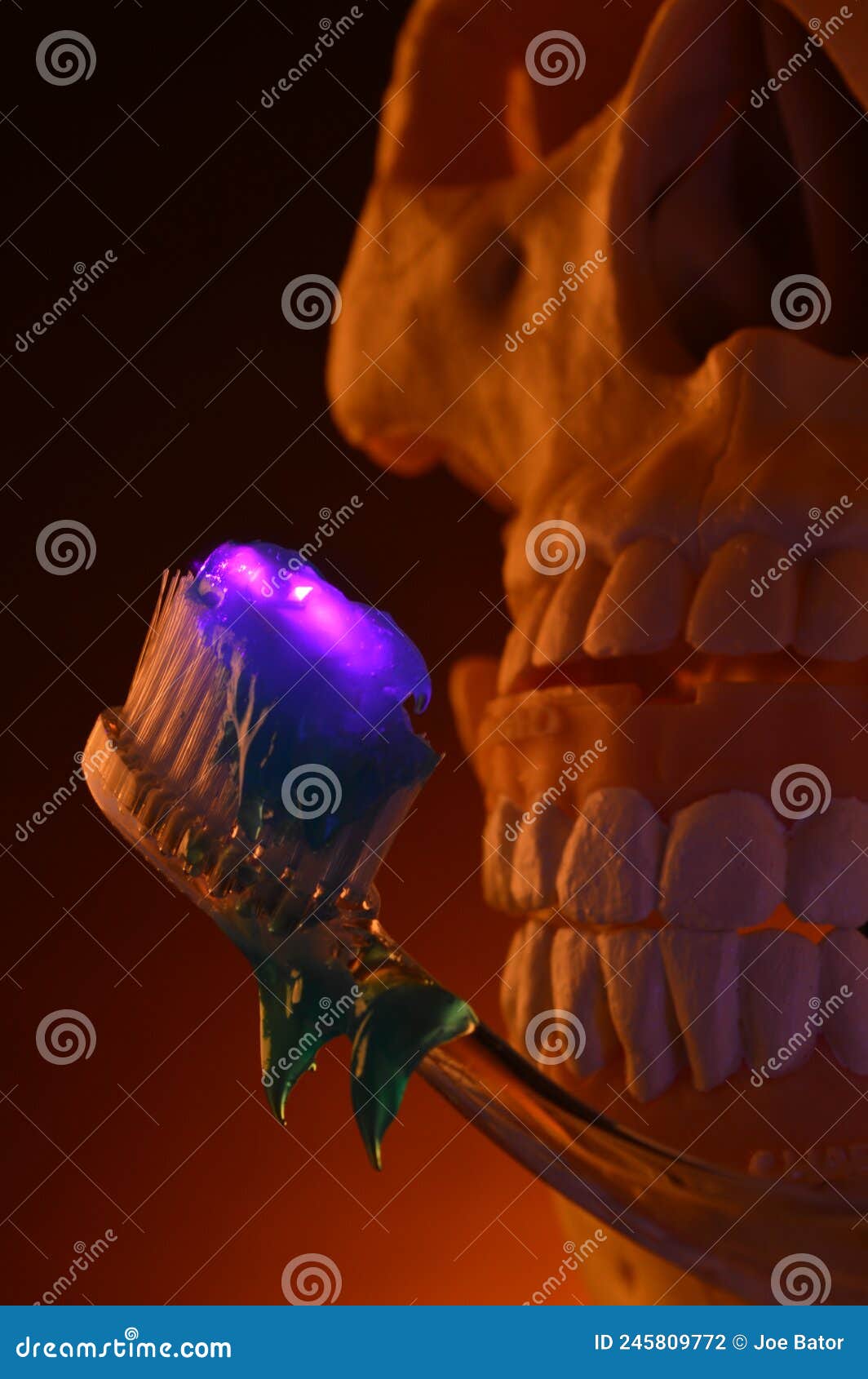 Glowing Gel Toothpaste and Lots of Teeth Stock Photo - Image of absurd ...